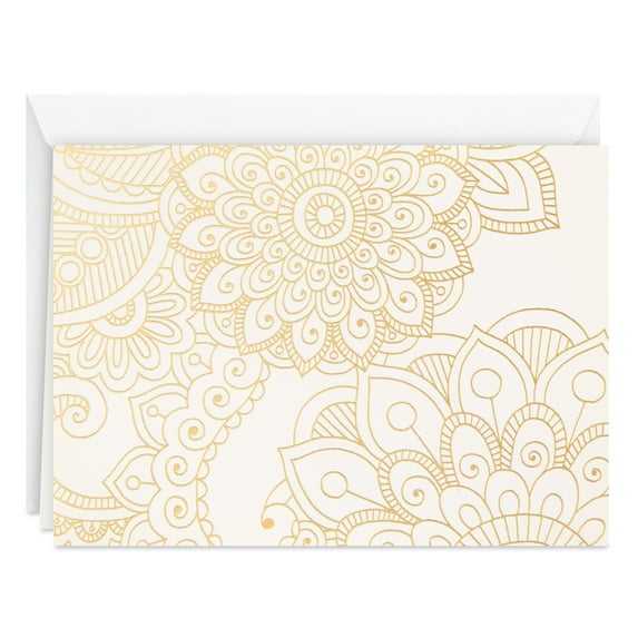 Hallmark Blank Notes (Gold Floral Mandala), Pack of 12 - Walmart.com