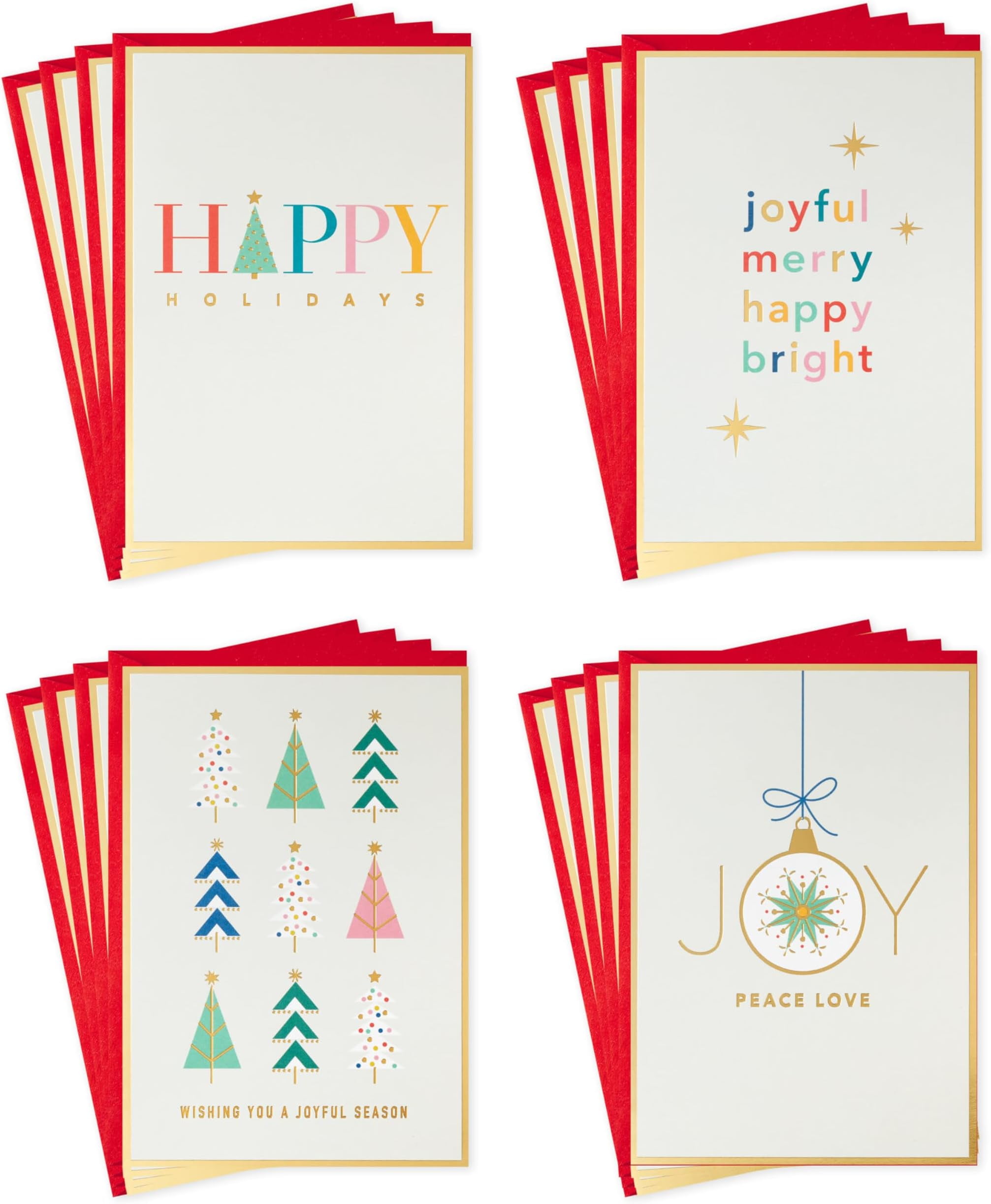 Hallmark Boxed Christmas Cards Assortment, Joyful Season (4 Designs, 16 ...