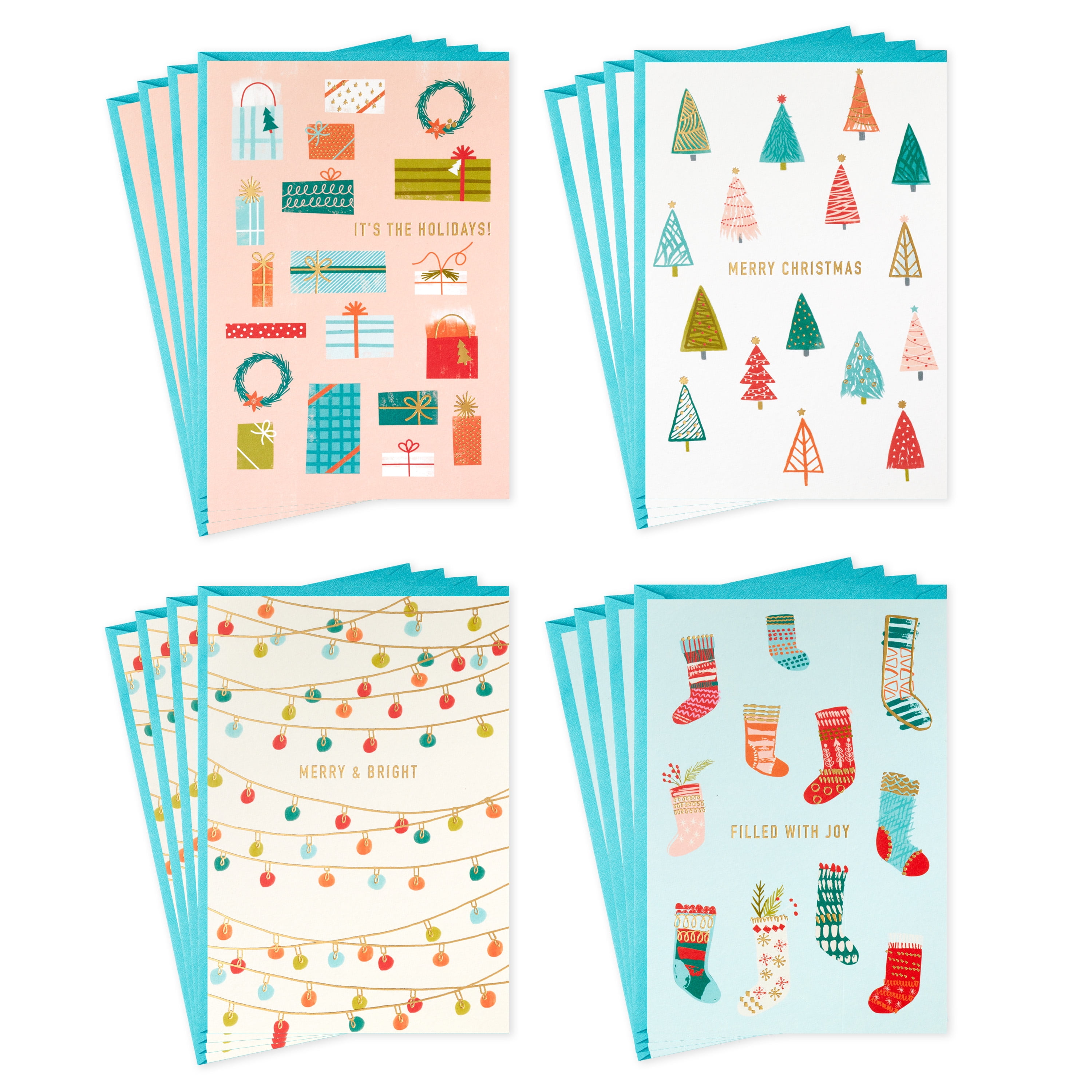 Hallmark Boxed Christmas Cards, Assorted Holiday Pack, 16 Cards with ...