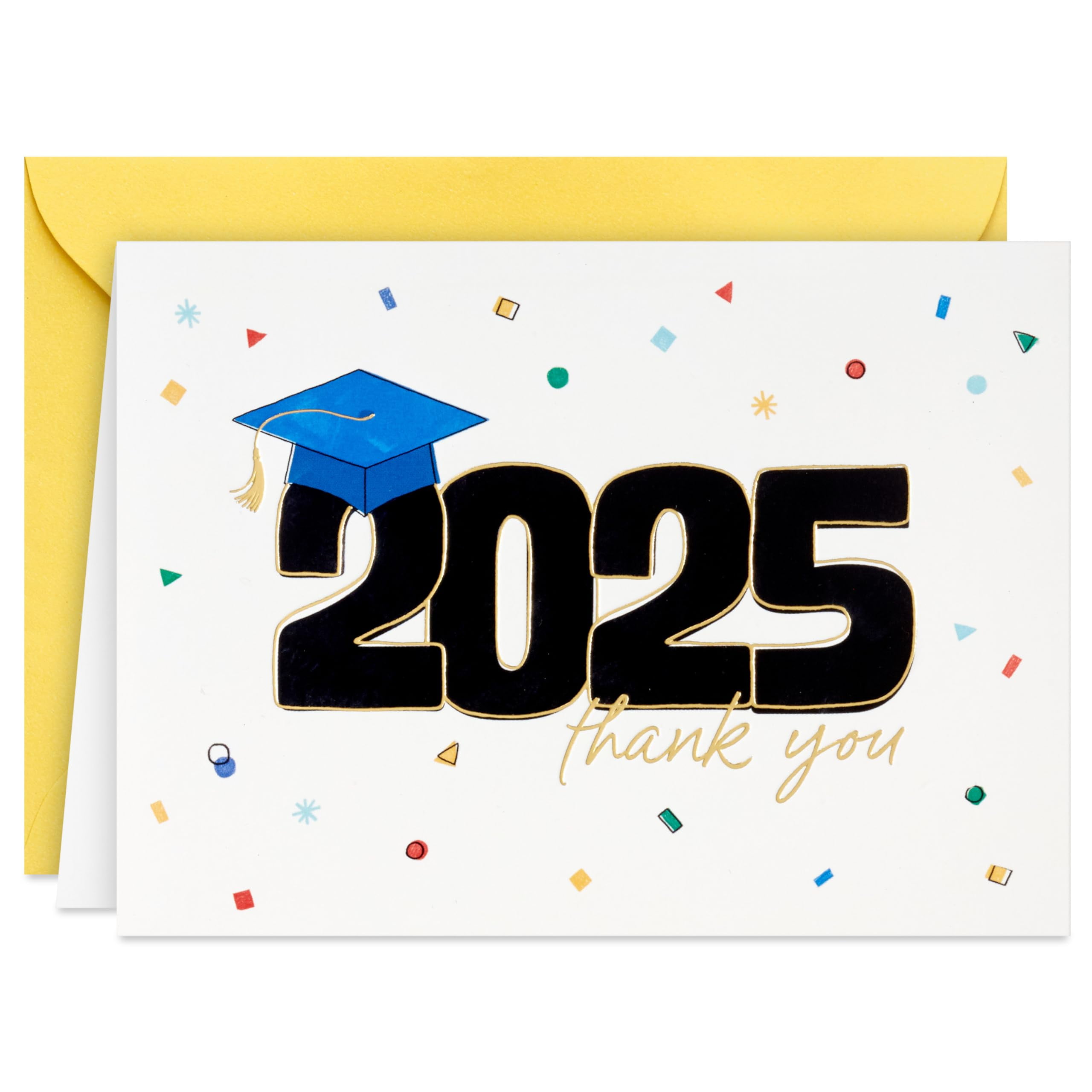 Hallmark Bulk 2025 Graduation Thank You Cards, Colorful Confetti (40 ...