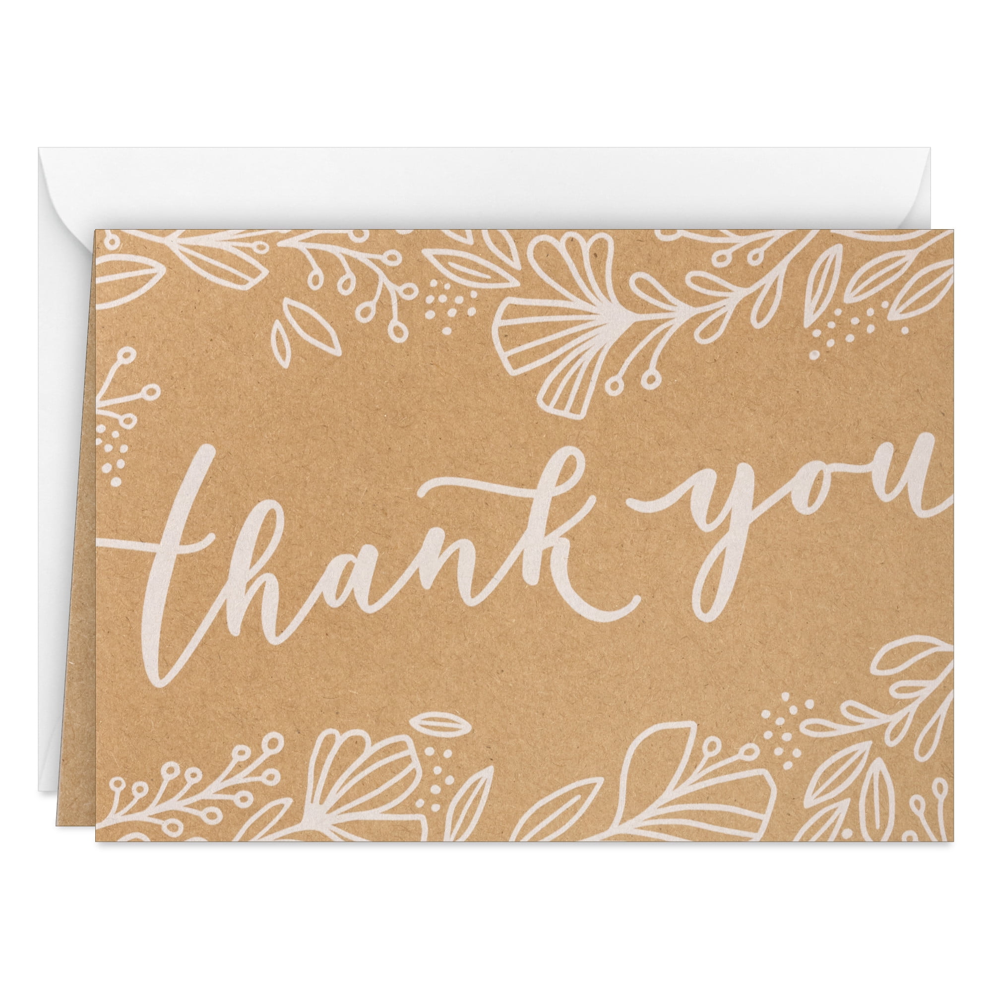 Hallmark Bulk Blank Thank You Notes (Kraft With Script)—Weddings ...