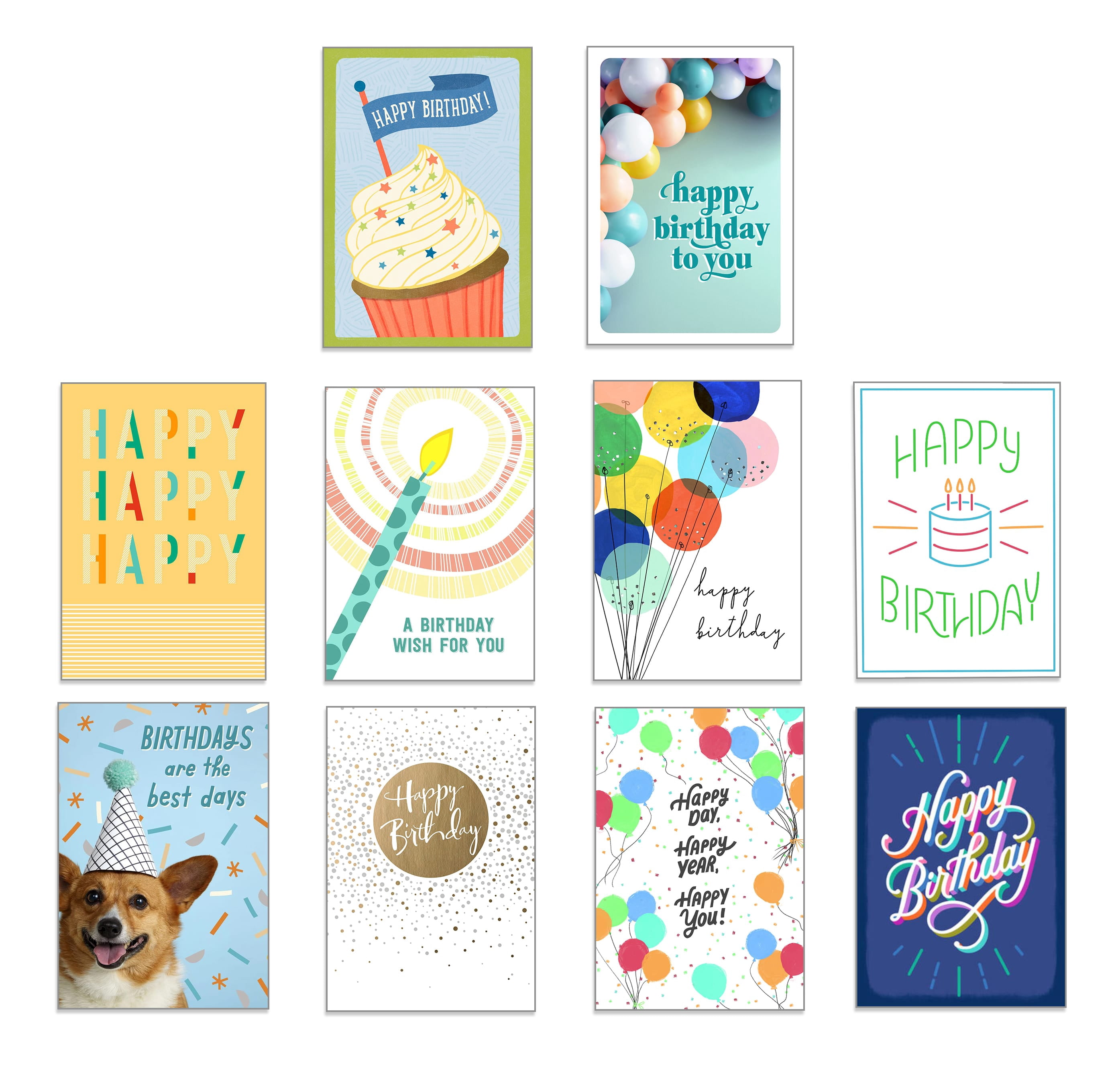 Hallmark Business Bulk Assorted Birthday Cards (Colorful Balloons ...