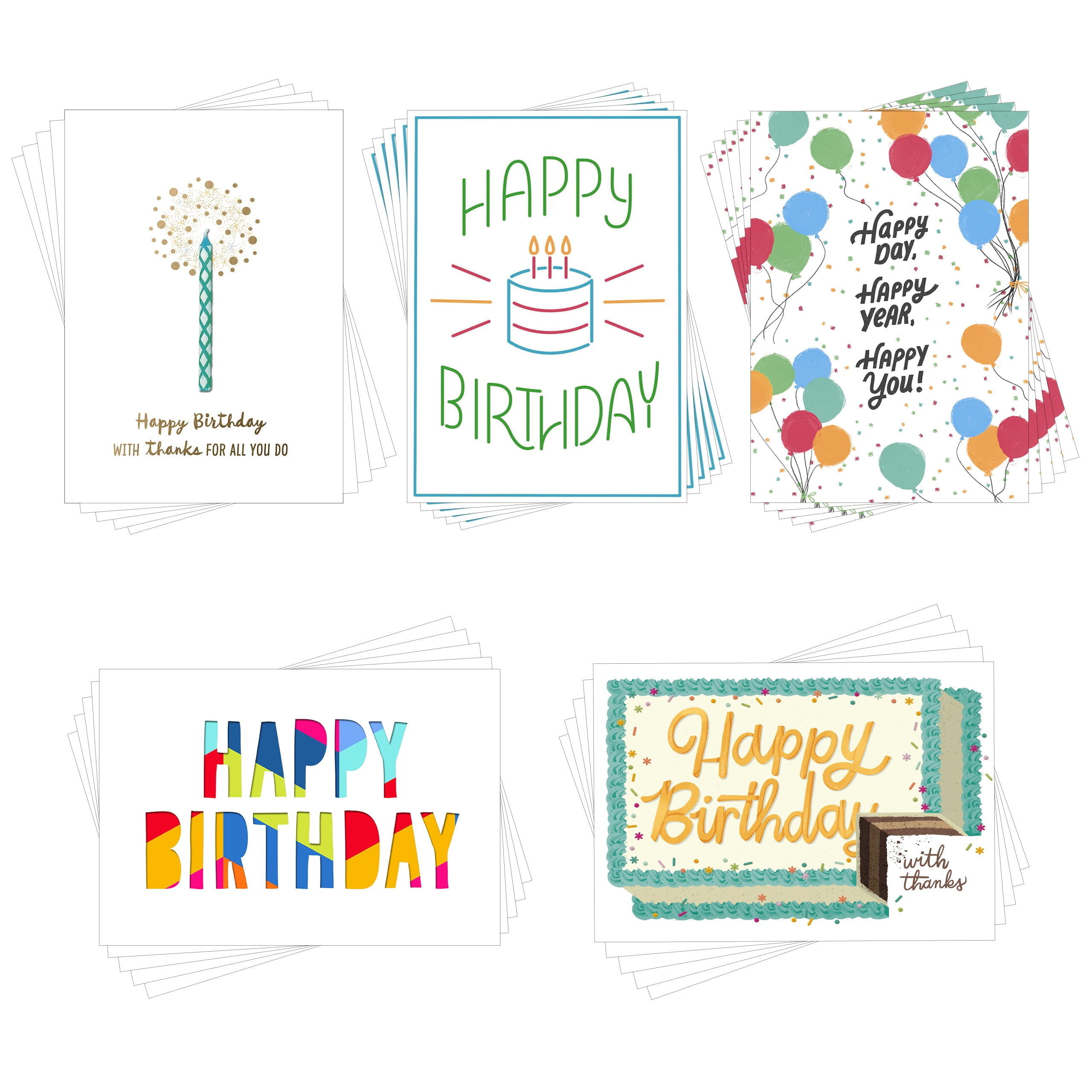 Hallmark Business Bulk Assorted Employee Birthday Cards (Cake, Candles ...