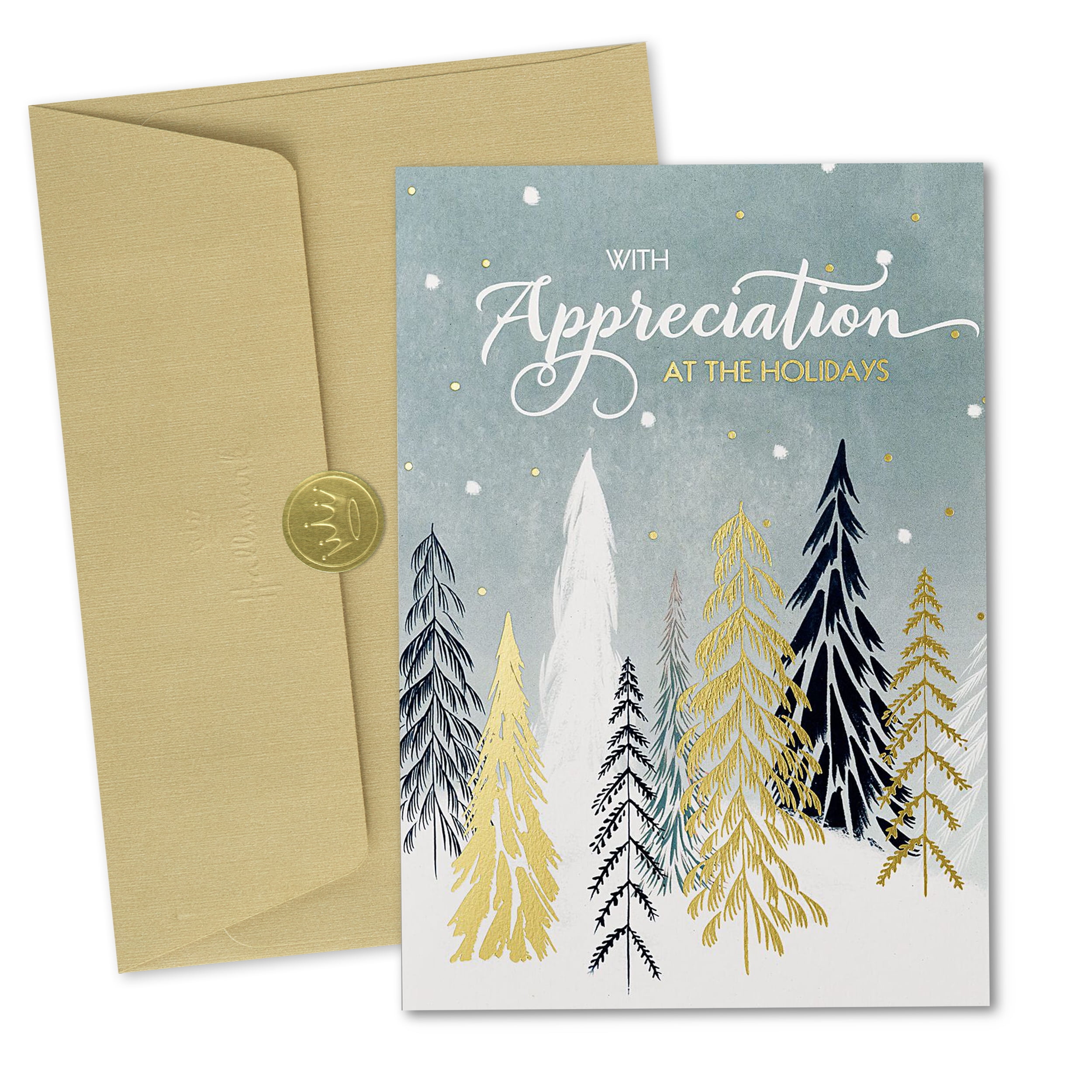 Hallmark Business Bulk Happy Holidays Appreciation Cards (Gold Pine ...