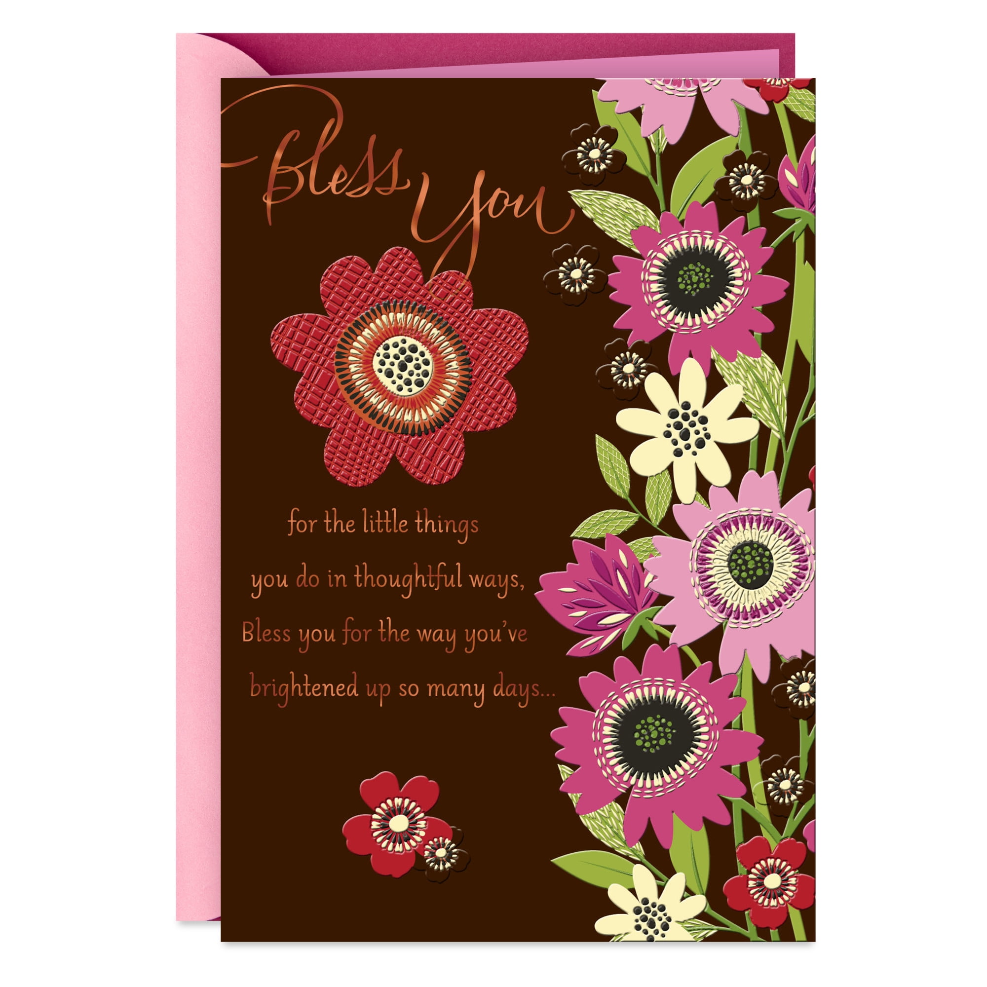 DaySpring Mahogany Religious Thank You Card (Bless You for Being a ...