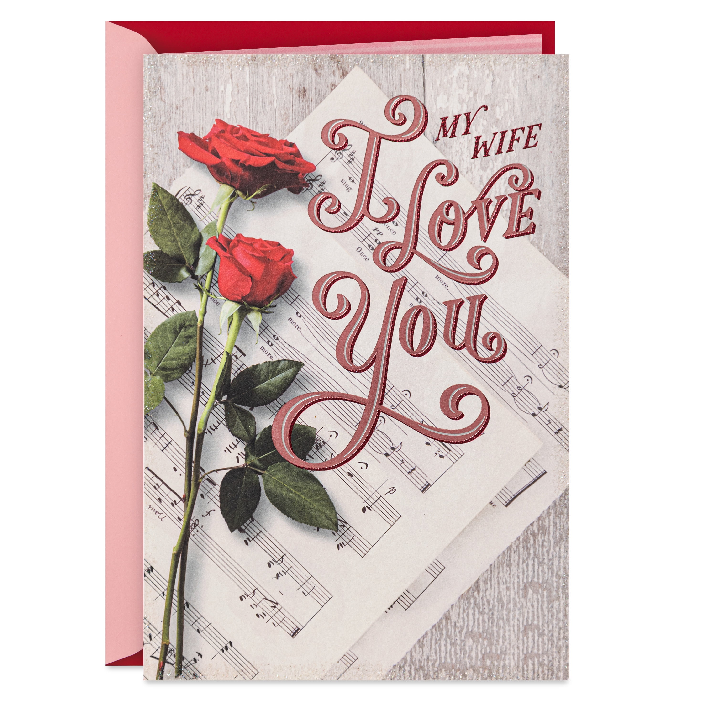 Hallmark Valentine's Day Card for Wife (Love in My Heart Roses on Sheet ...