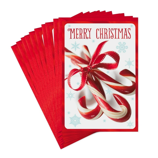 Hallmark Christmas Cards, Candy Cane Bouquet (Pack of 10 Cards with Envelopes) - Walmart.com