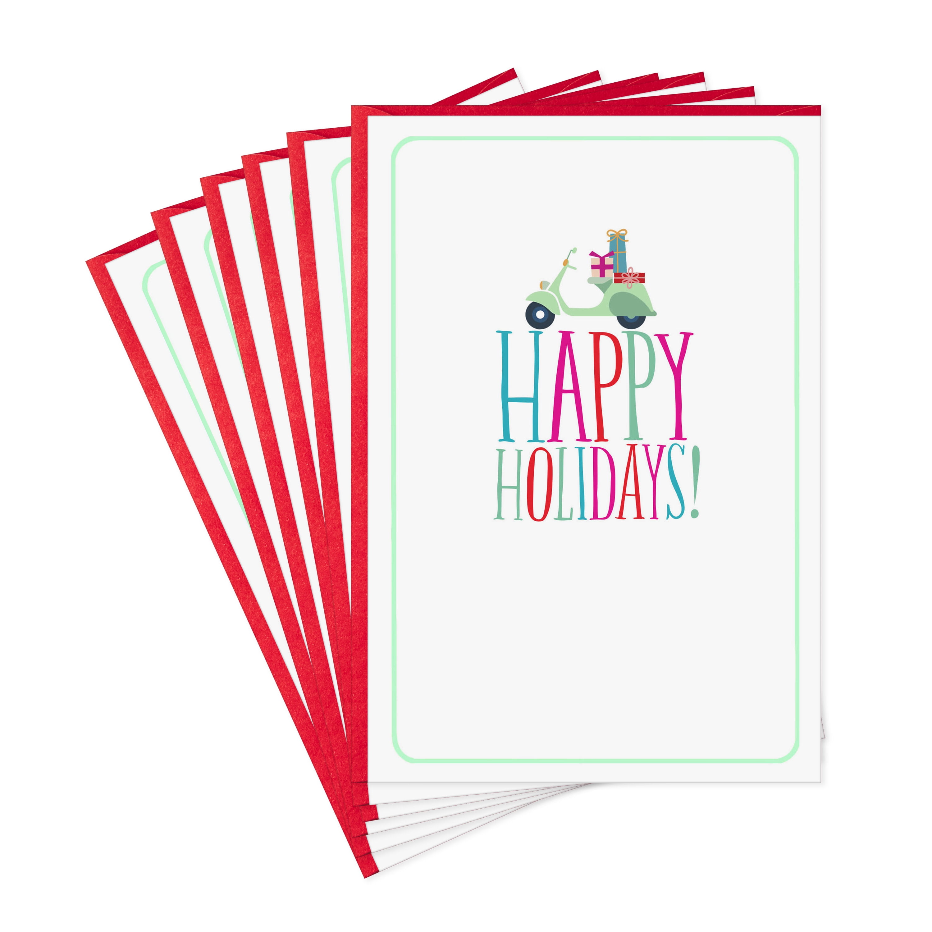 Hallmark Christmas Cards, Happy Holidays Scooter (Pack of 6 Cards with ...