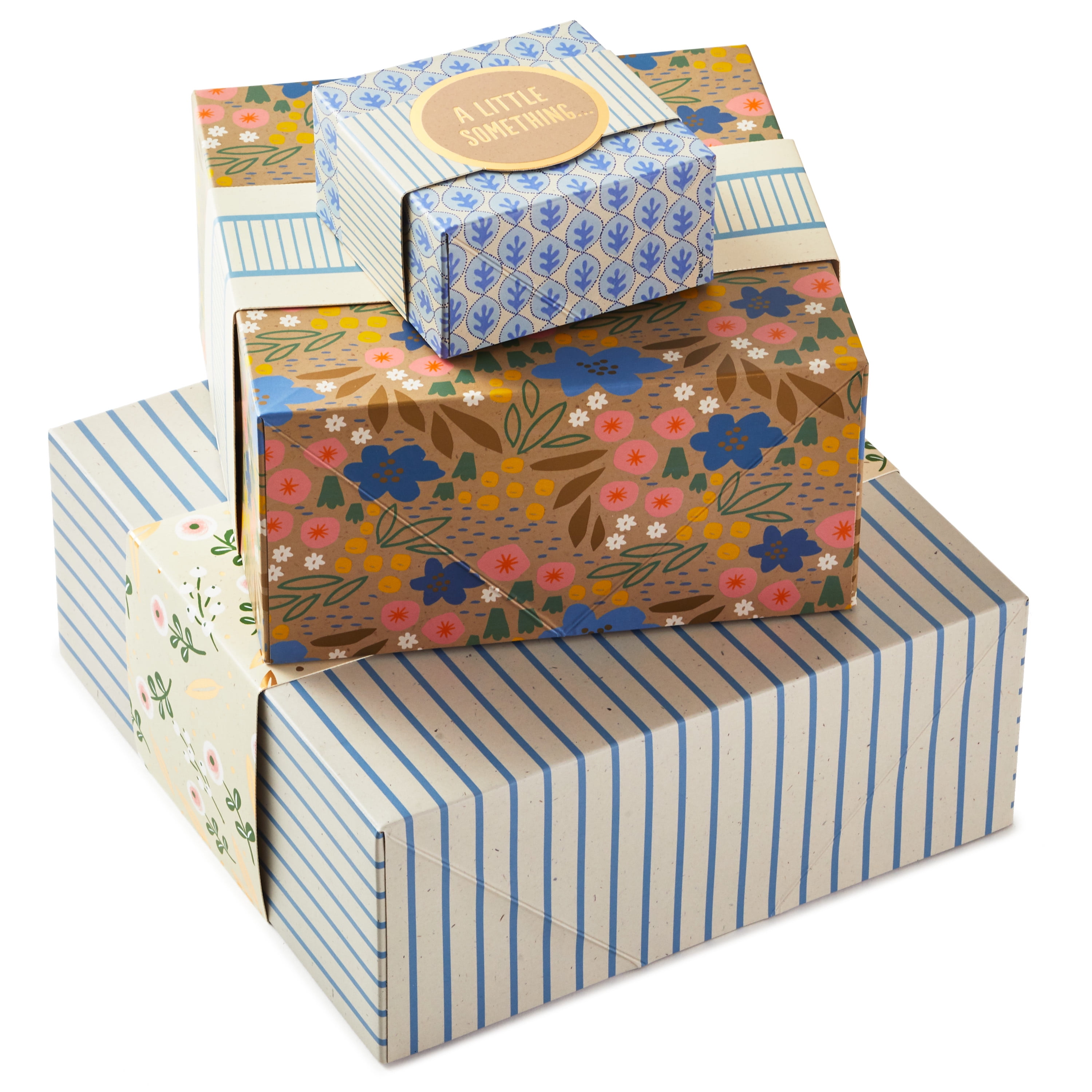 Hallmark Christmas Multi-color Paper Gift Boxes, with Wrap Bands 3 ...