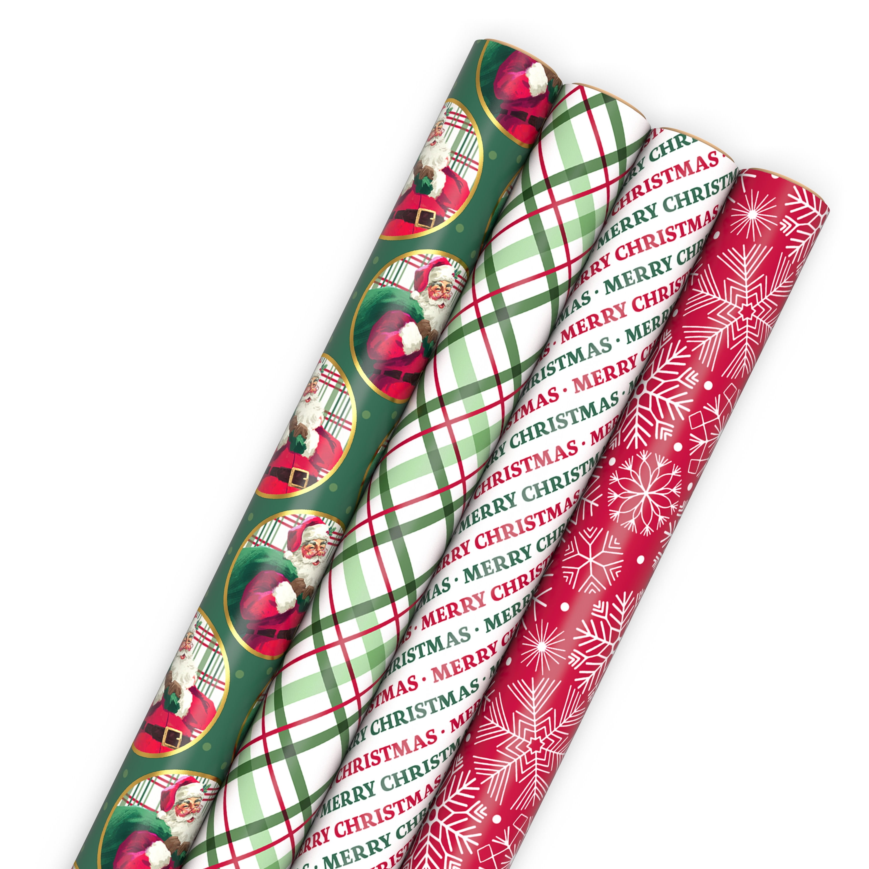 Hallmark Christmas Wrapping Paper Rolls with Cutlines on Reverse (4 ...