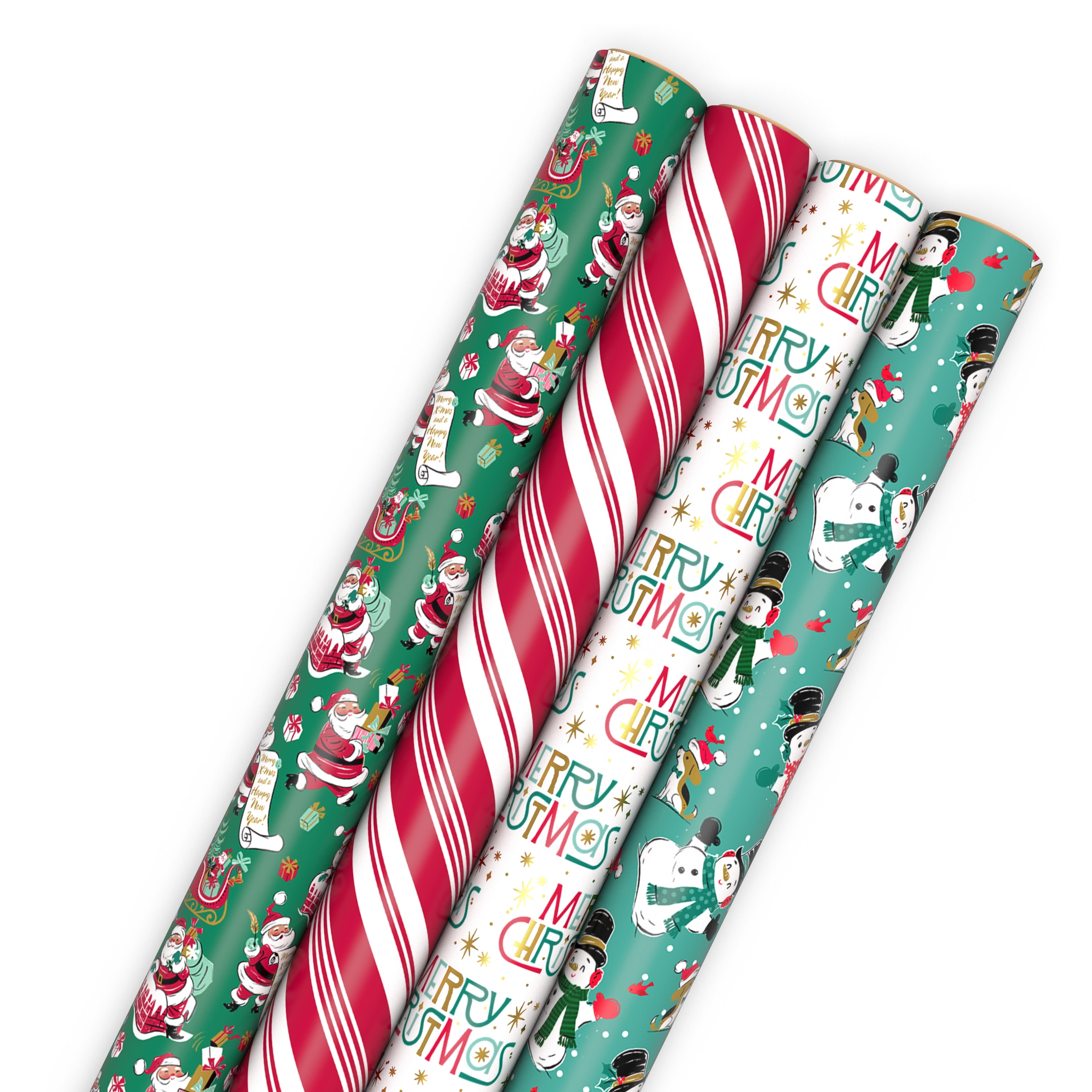 Hallmark Christmas Wrapping Paper Rolls with Cutlines on Reverse (4 ...