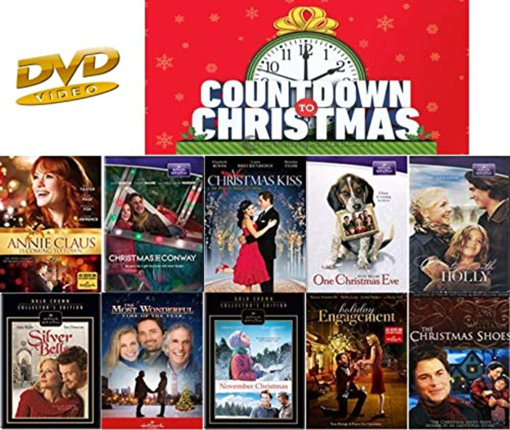 Hallmark Countdown to Christmas Holiday Favorites 10 MOVIE Collection ...