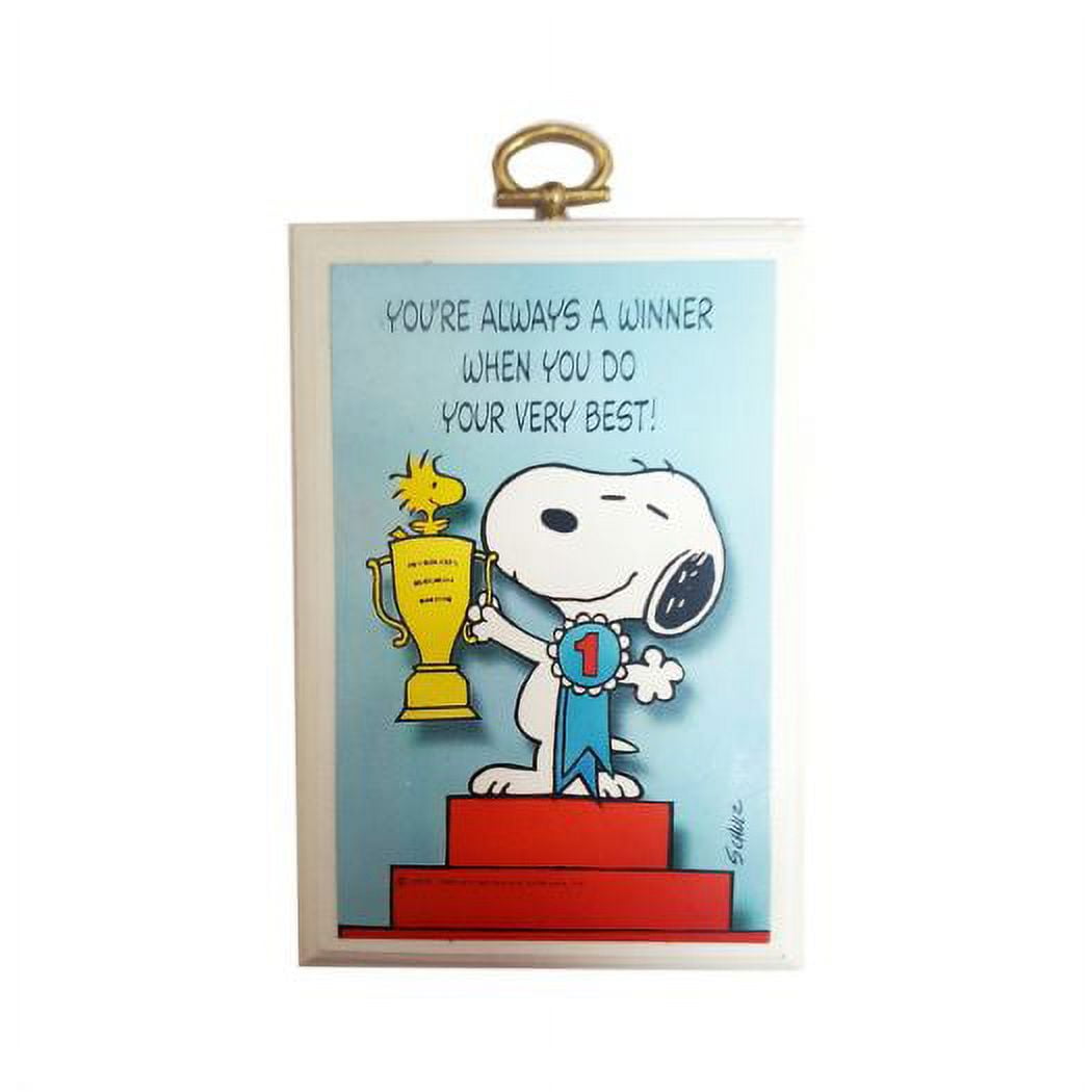 Hallmark DE1214 Snoopy & Woodstock Award Plaque "You're Always A Winner ...