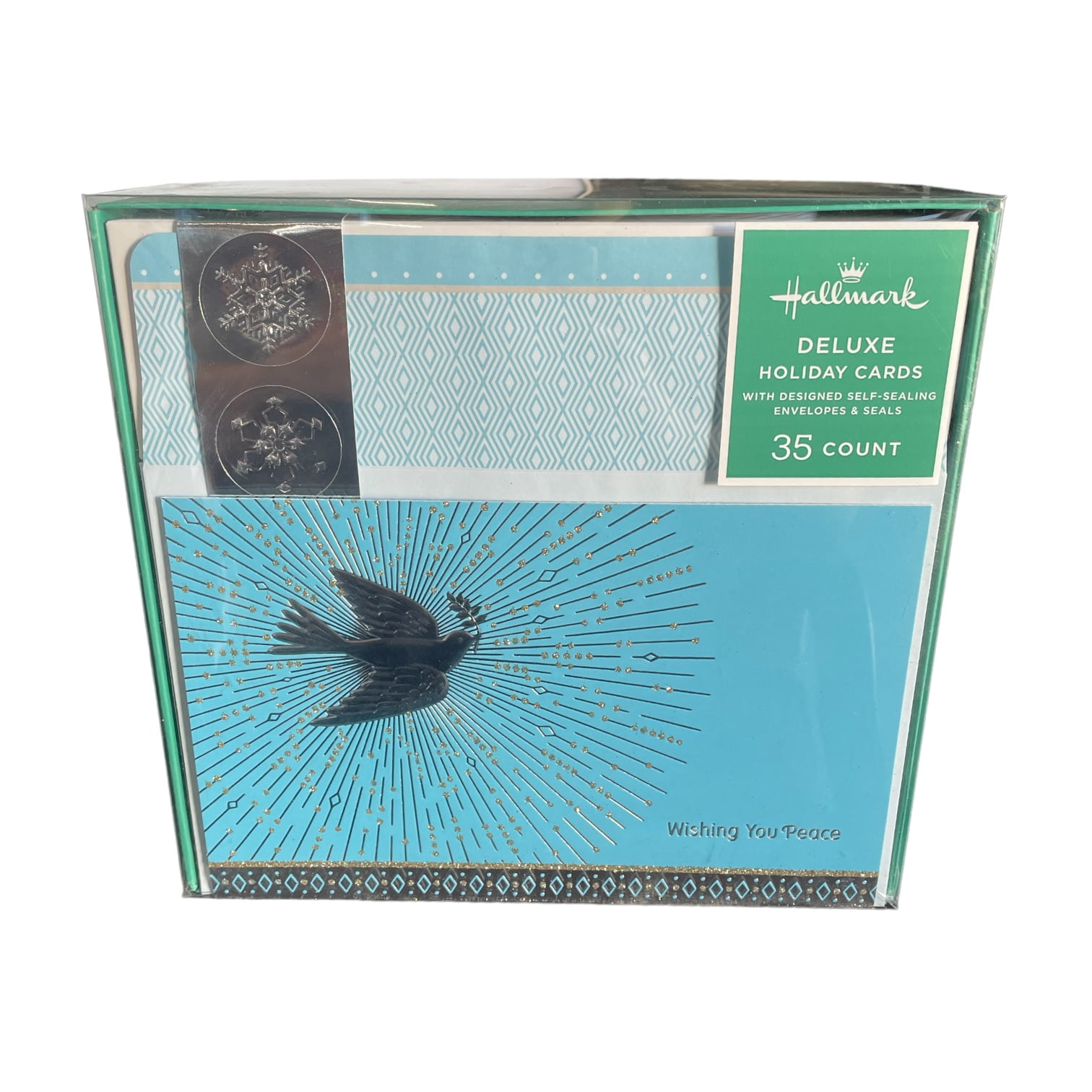 Hallmark Deluxe Holiday Cards, 35 Count, Light Blue, Wishing You Peace ...
