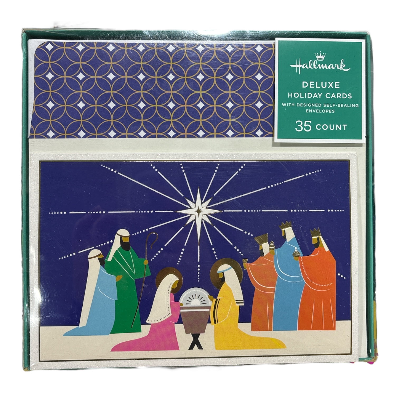 Hallmark Deluxe Holiday Cards with Designed Self-Sealing Envelopes, 35 ...
