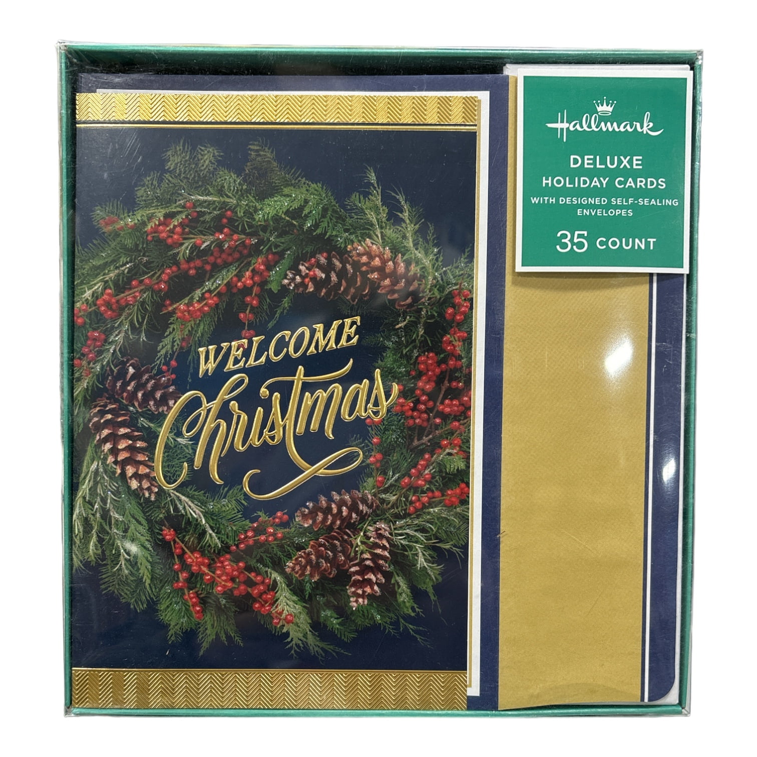 Hallmark Deluxe Holiday Cards with Designed Self-Sealing Envelopes, 35 ...