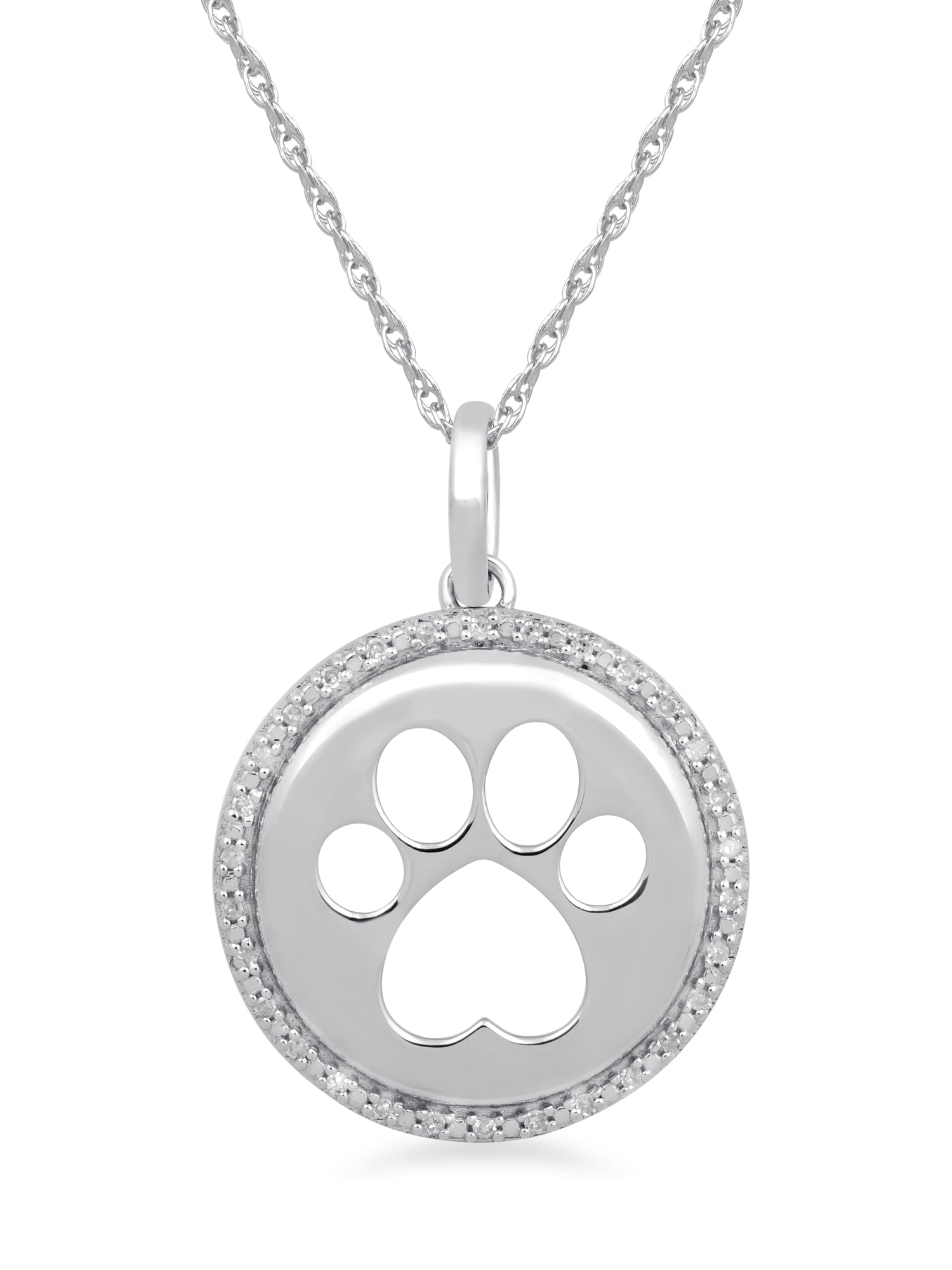Hallmark Diamonds Sterling Silver Paw Pendant - Walmart.com