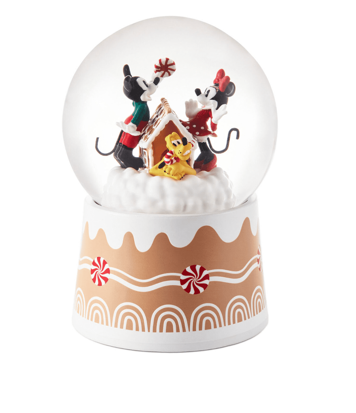 Hallmark Disney Mickey Minnie Pluto Gingerbread Musical Holiday Snow ...