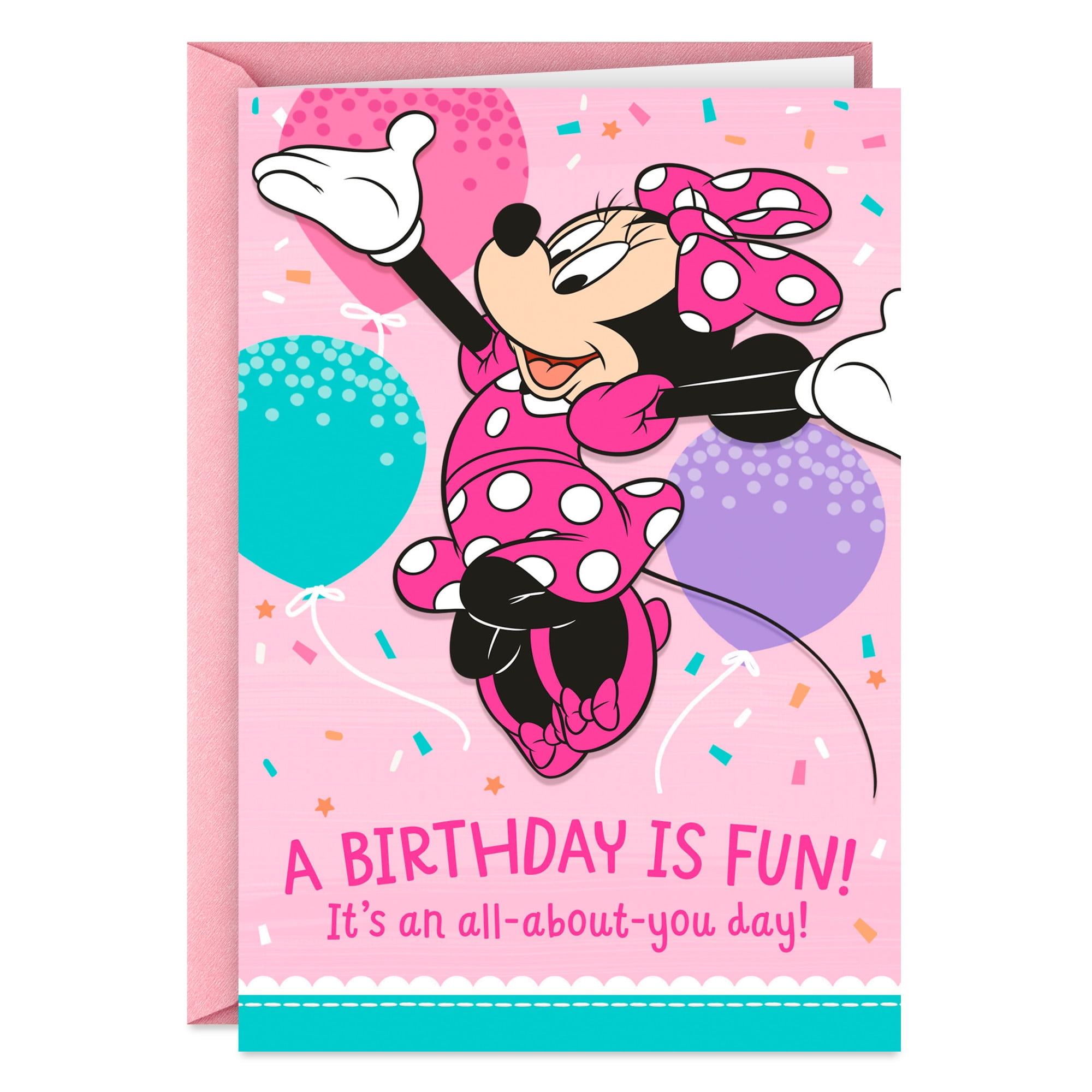 Hallmark Disney Minnie Mouse Birthday Card (Wishes Come True) - Walmart.com