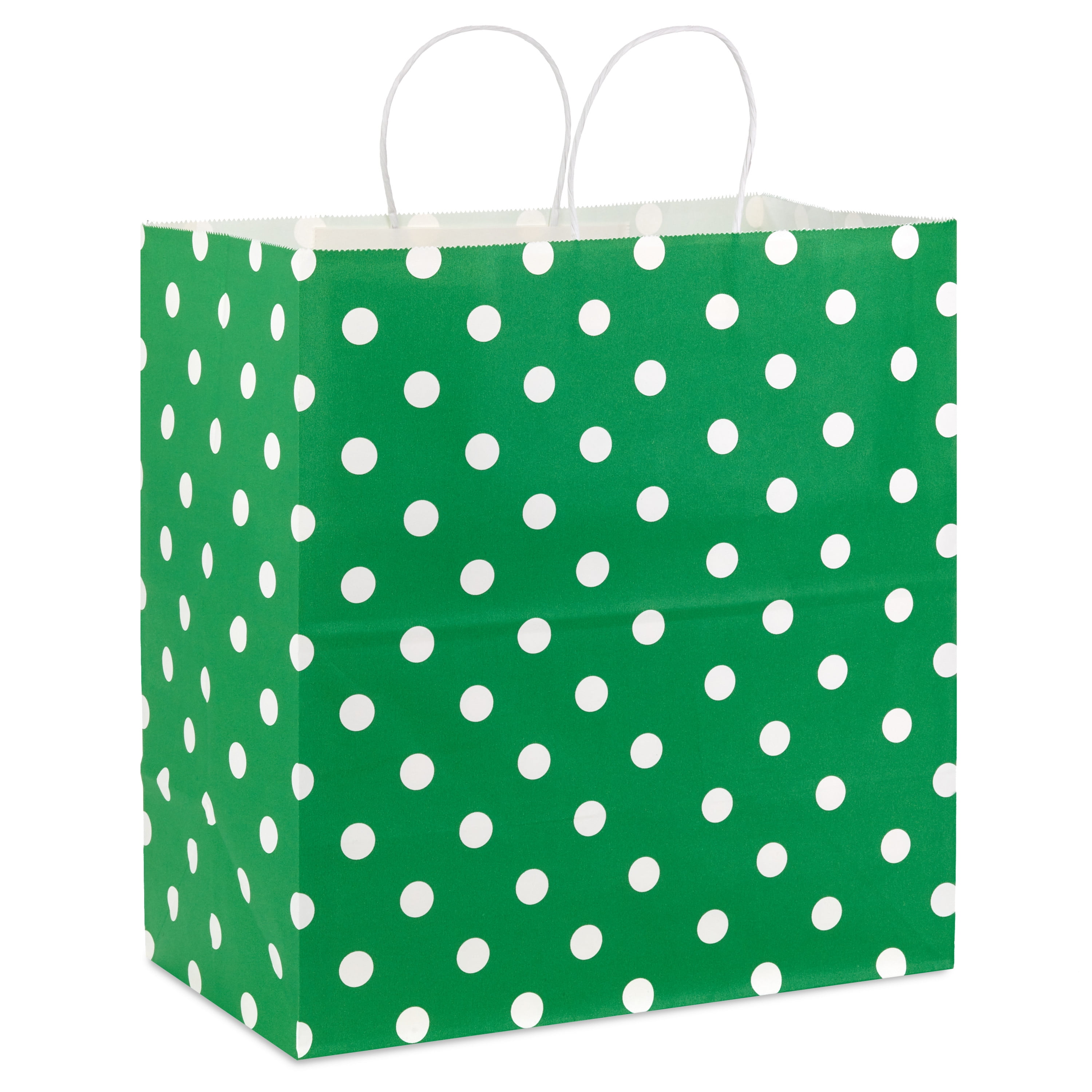 Hallmark Extra-Deep Gift Bag (Kelly Green With White Polka Dots ...