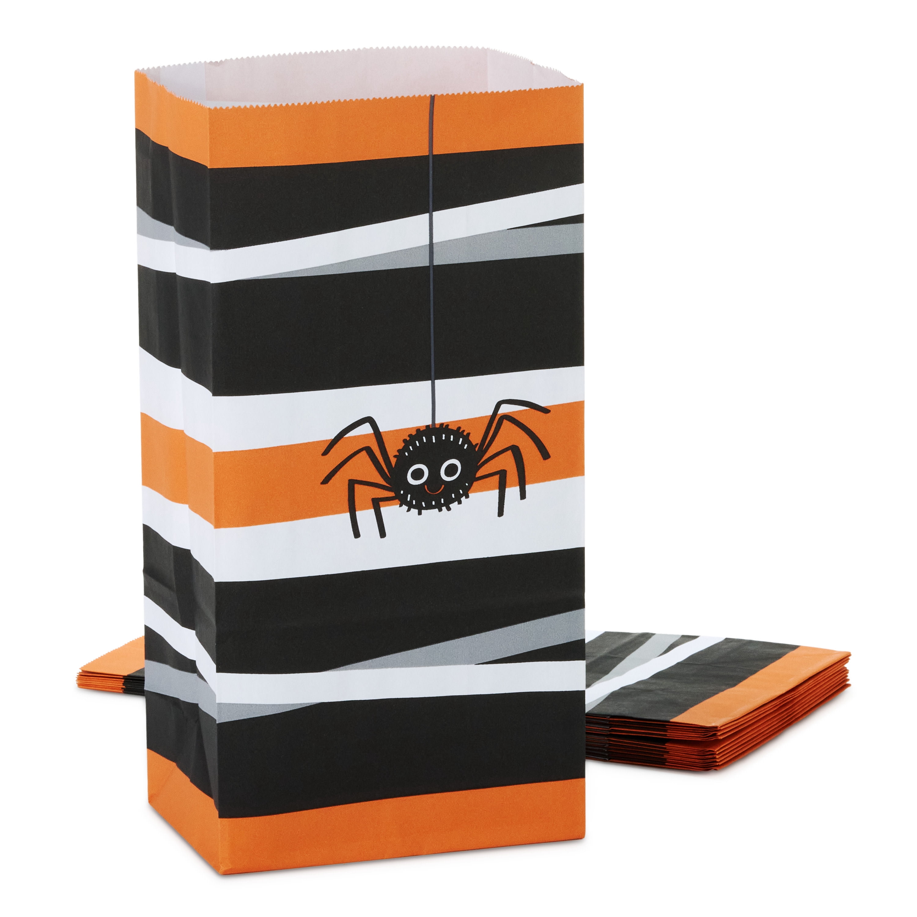 Hallmark Halloween Paper Goodie Bags (Stripes with Spider), 12 Count ...