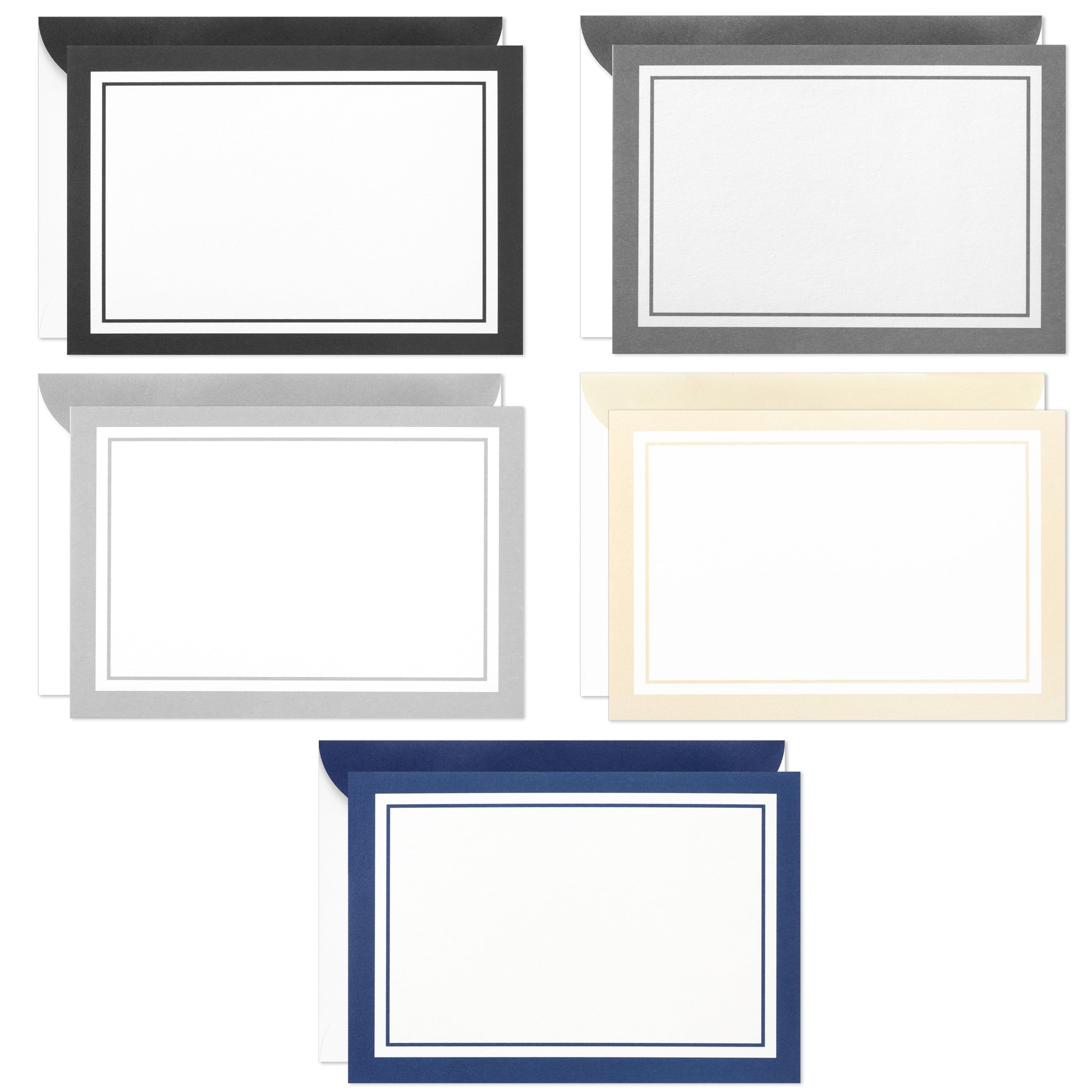 Hallmark Flat Blank Note Cards in Striped Caddy, Assorted Classic ...