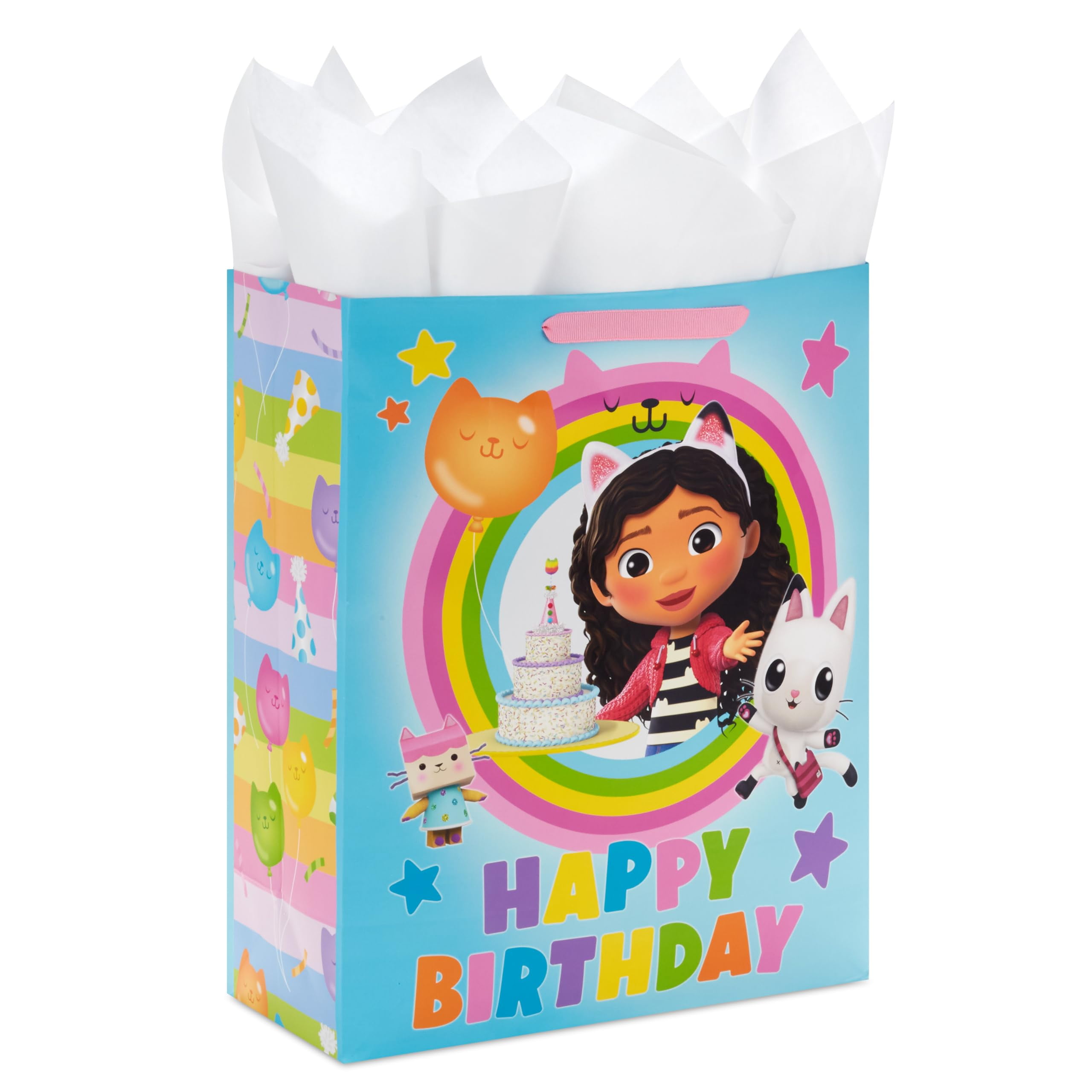 Hallmark Gabby's Dollhouse 15" AIF9 Extra Large Birthday Gift Bag with Tissue Paper (Blue and ...