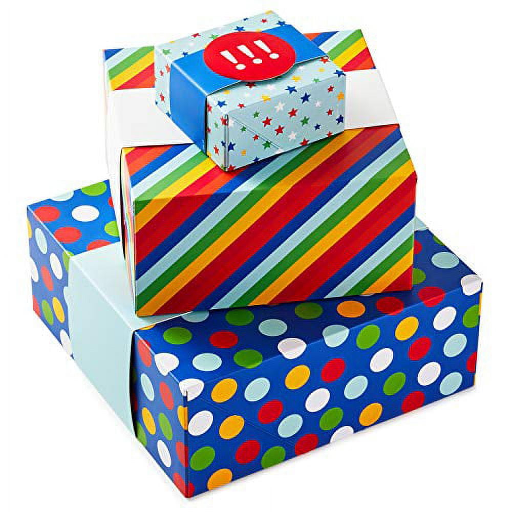 Hallmark Gift Boxes with Wrap Bands, Assorted Sizes (3-Pack: Rainbow ...