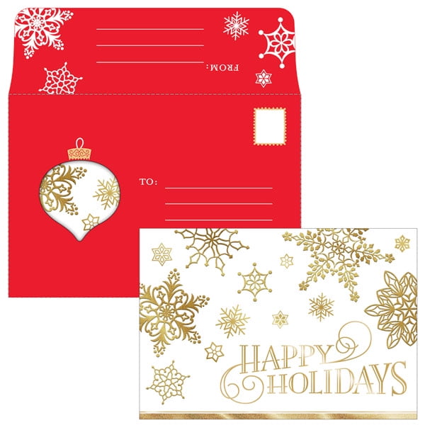 Hallmark Gold Snowflakes Holiday Cards, Box of 10 - Walmart.com