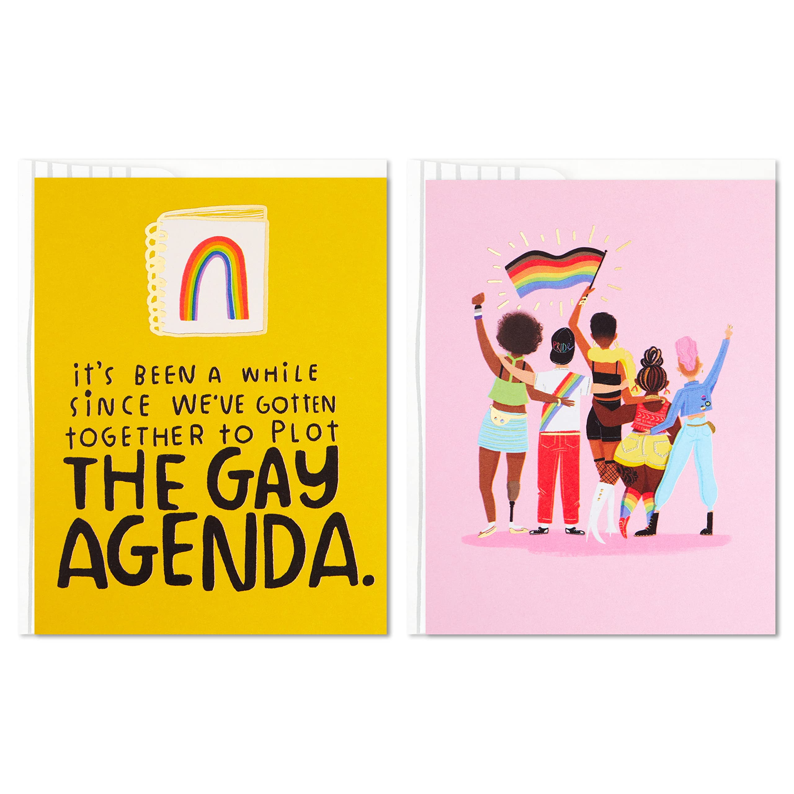 Hallmark Good Mail Pack of 2 Pride Cards or Friendship Cards (Loud ...