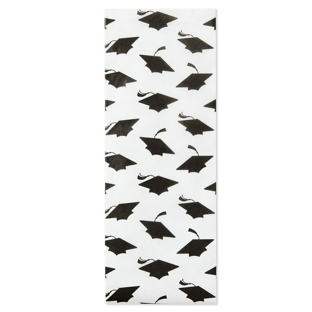 Hallmark Graduation Tissue Paper (Black Mortarboards), 6 sheets ...