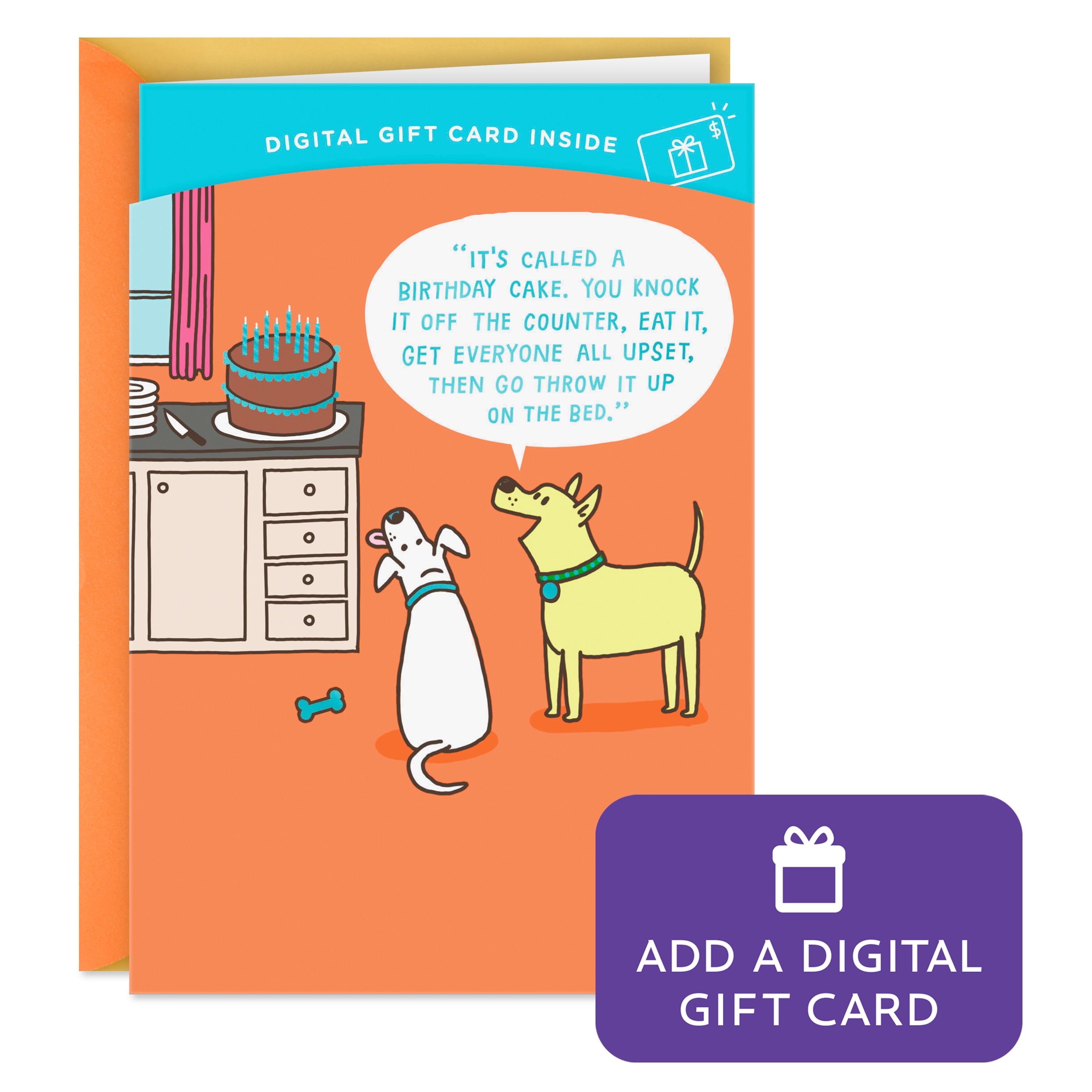 Hallmark Gift Card Greeting Funny Birthday Card (Get Into Trouble Cake ...