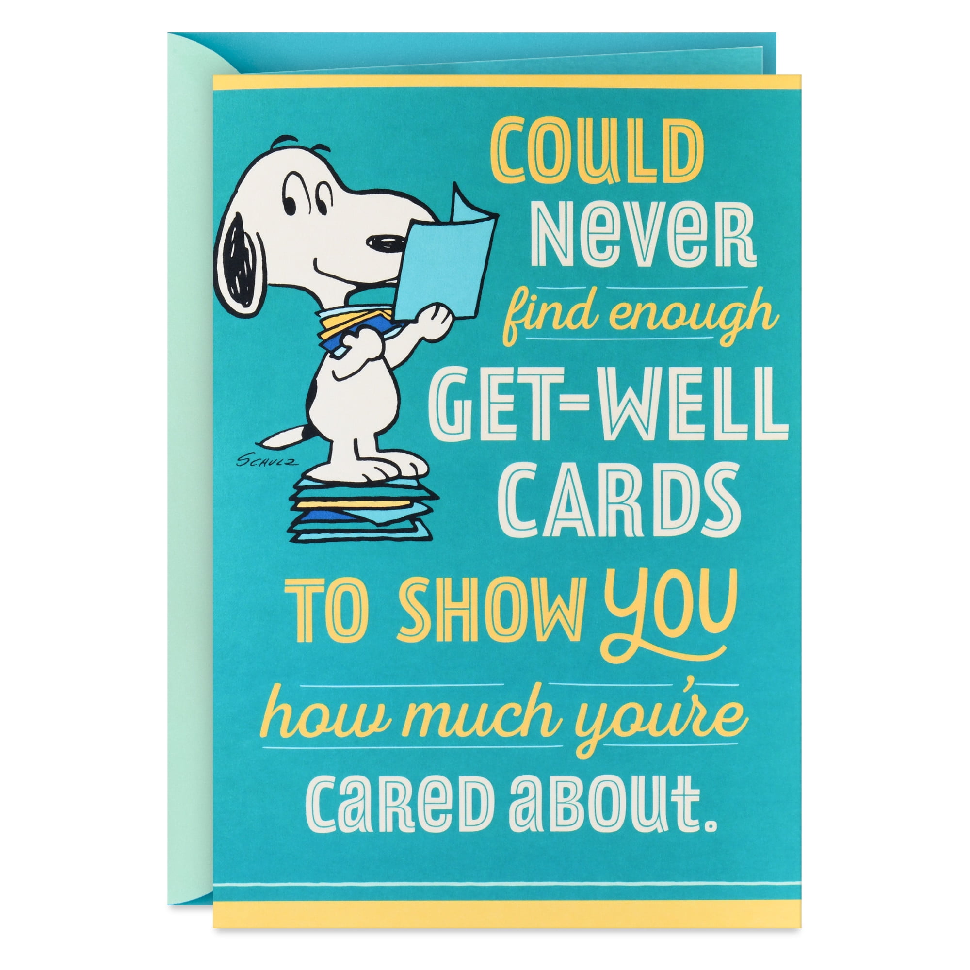 Hallmark Peanuts Funny Get Well Card With Mini Cards (You're Cared ...