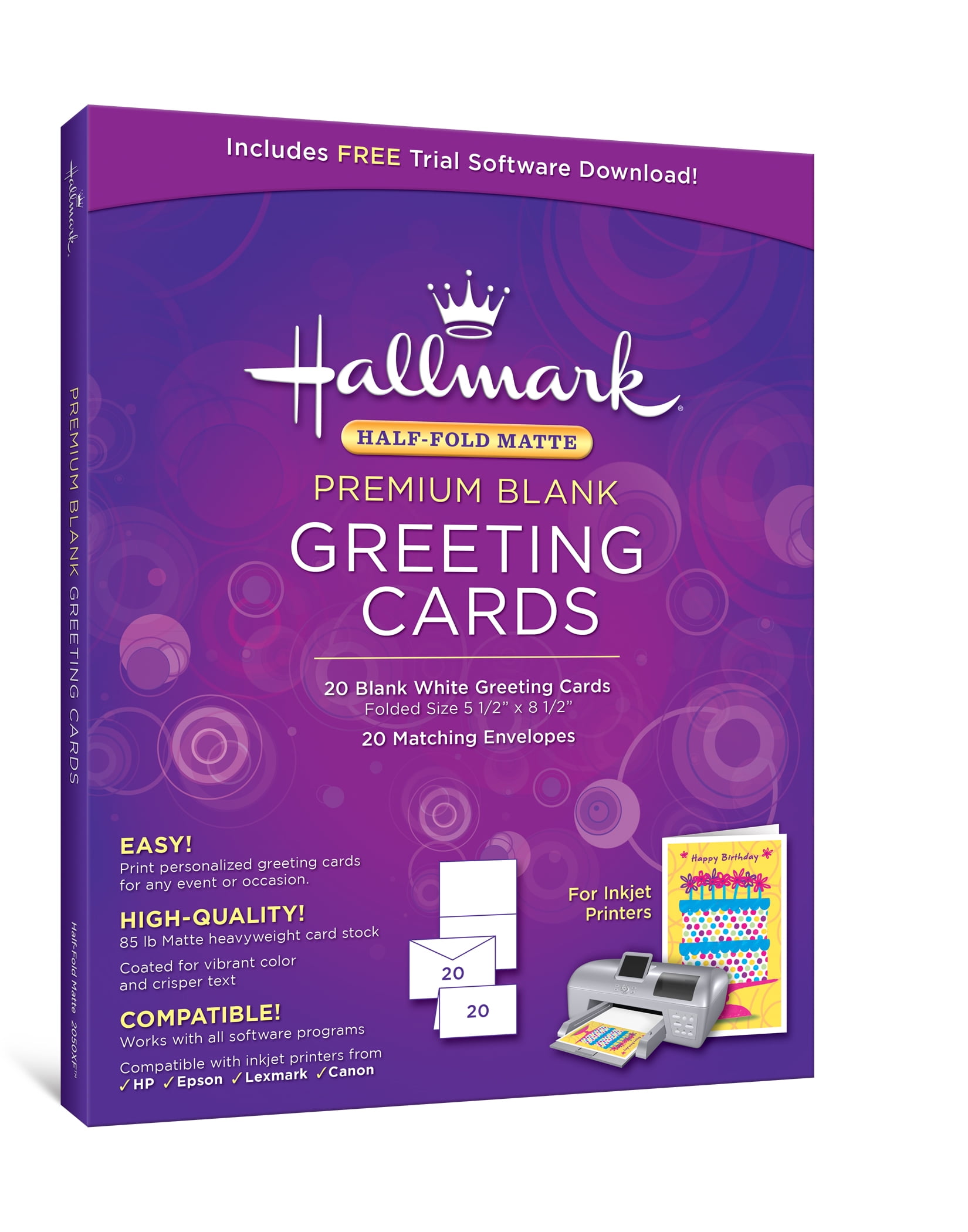 Hallmark Half-Fold Matte Premium Blank Greeting Cards - Walmart.com