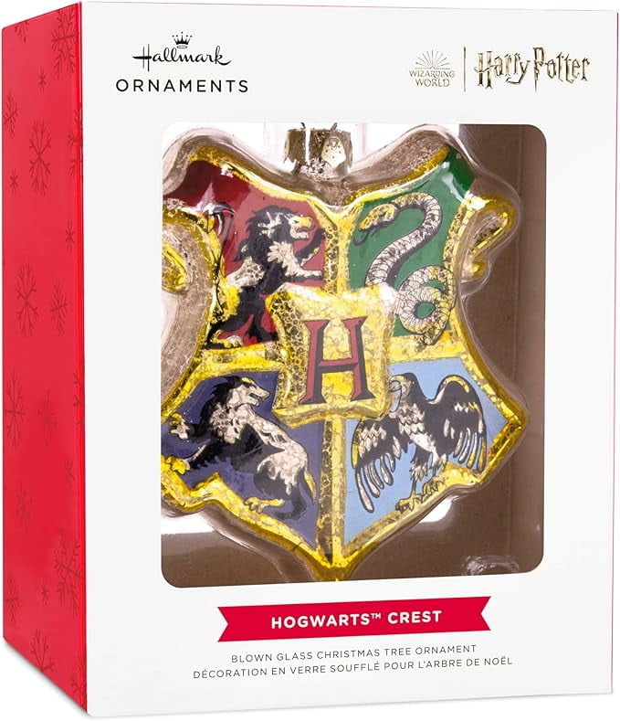 Hallmark Harry Potter Hogwarts Crest Blown Glass Ornament - Magical ...