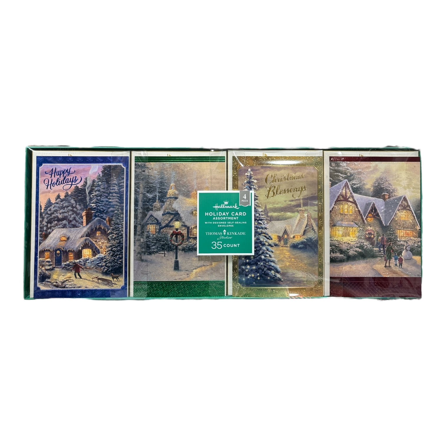 Hallmark Holiday Card Assortment w/ Designed Self-Sealing Envelopes, 4 ...