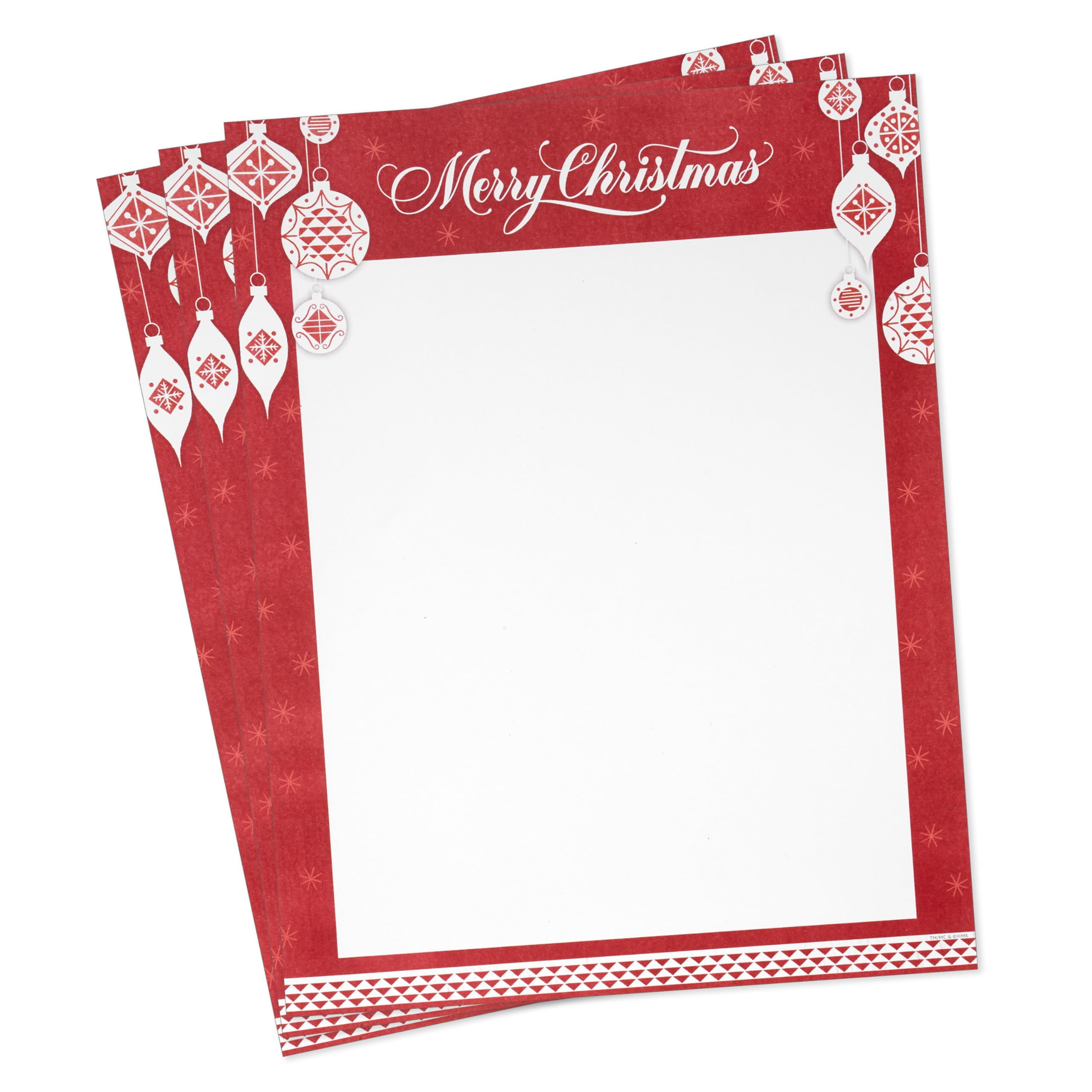 Hallmark Holiday Letterhead, 8.5" MFF30 x 11" (60 Sheets: "Merry ...