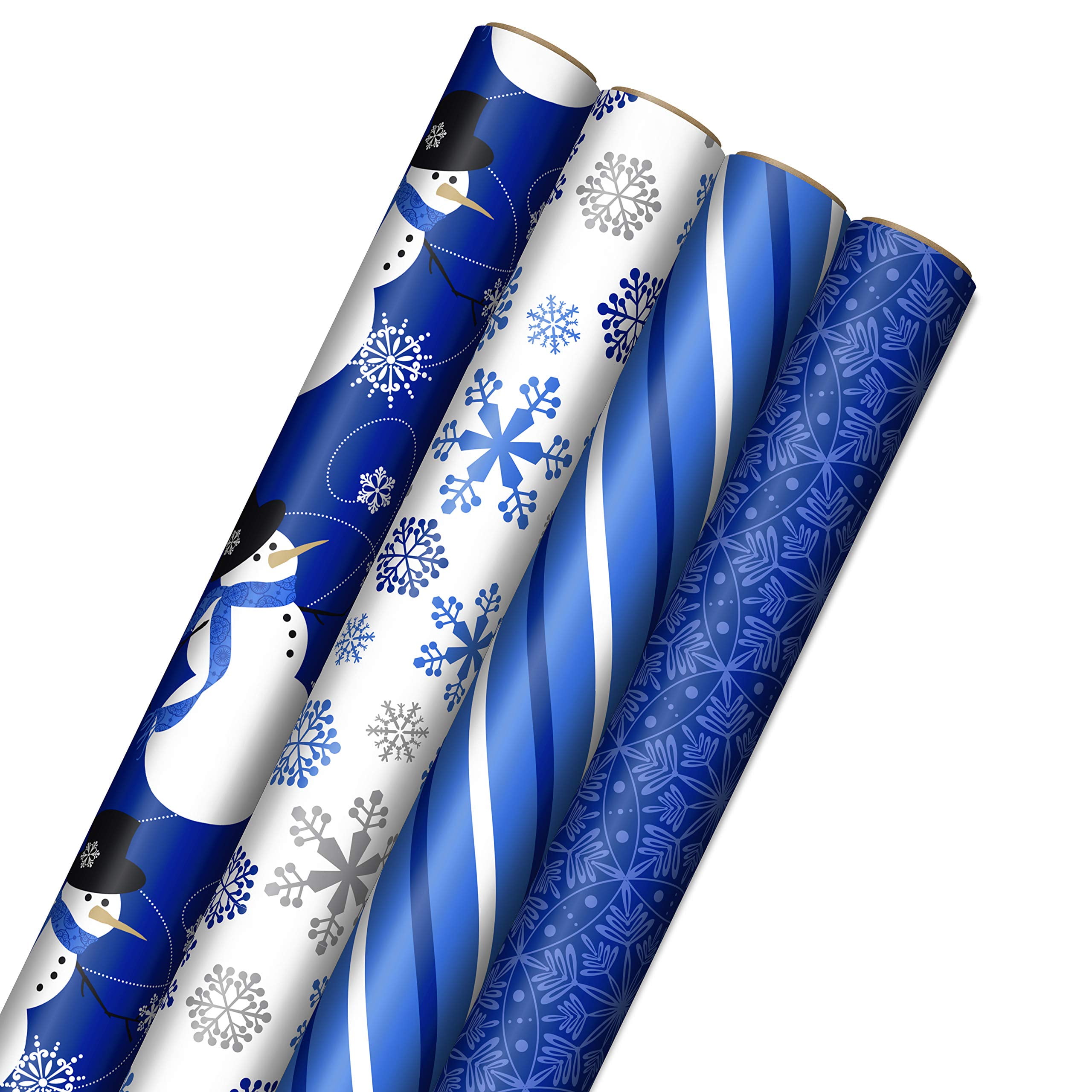 Hallmark Image Arts Blue Christmas Wrapping Paper with Cut Lines on ...