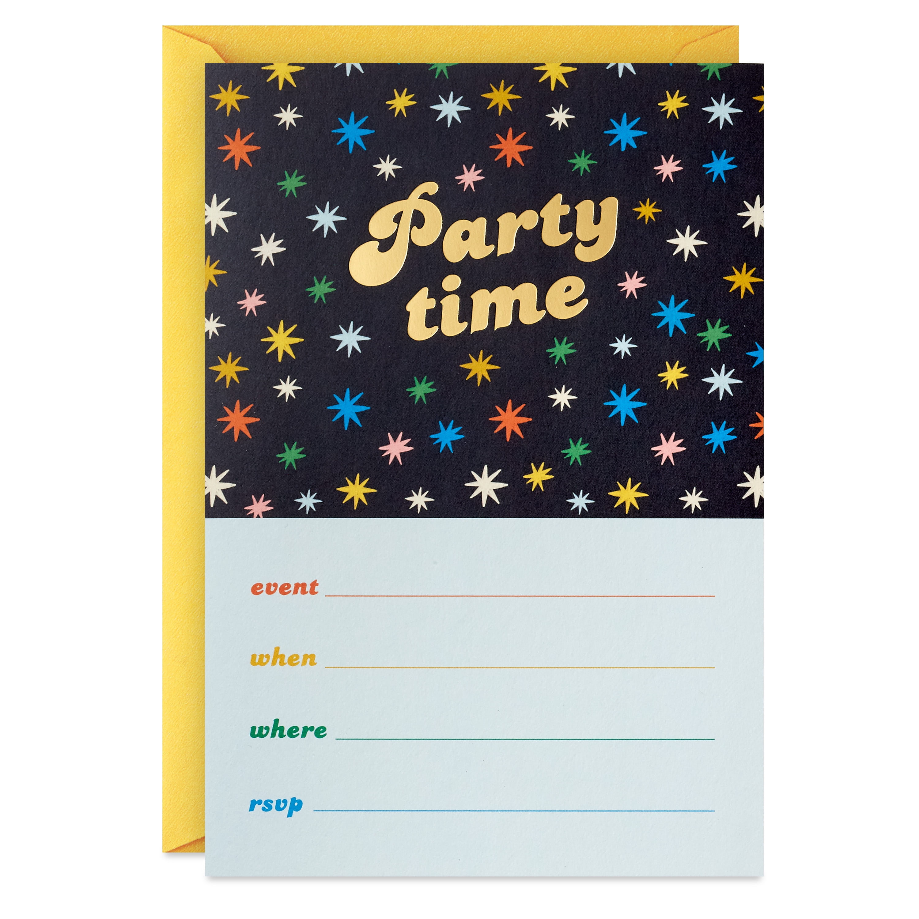 Hallmark Invitations (Party Time on Black), 10 ct. - Walmart.com