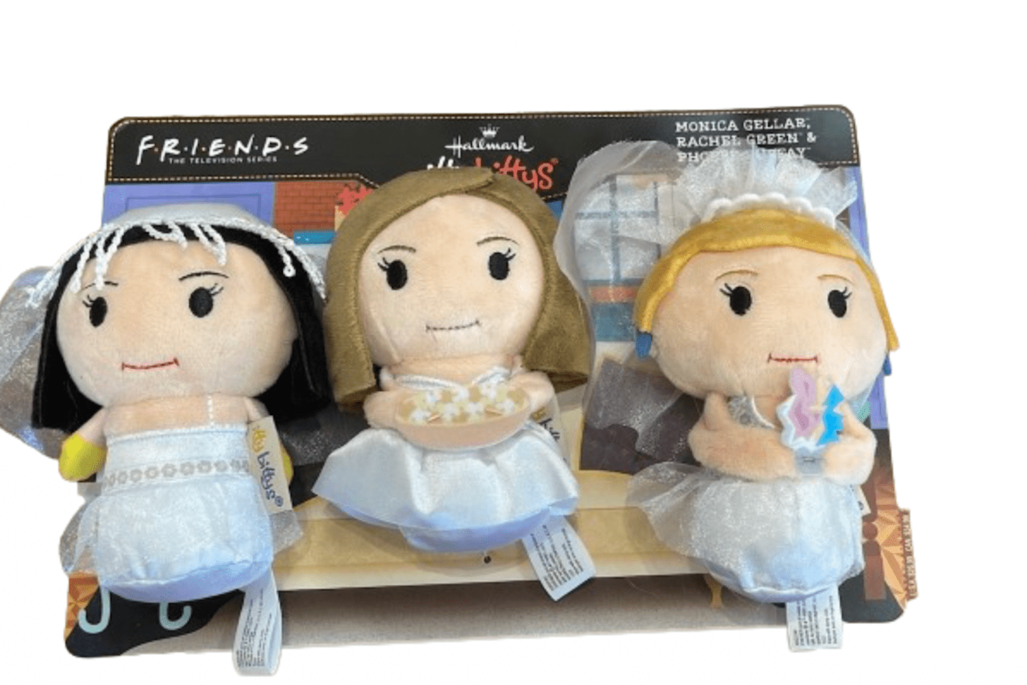 Hallmark Itty Bittys Friends Monica Rachel Phoebe Wedding Dresses Plush ...