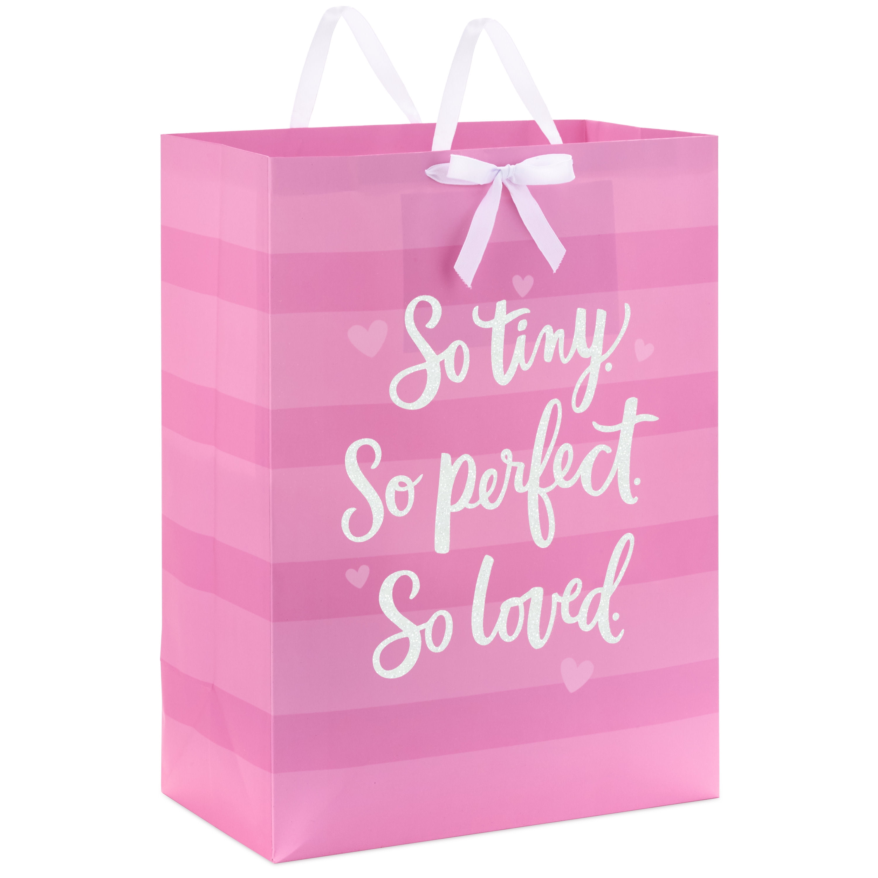 Hallmark Jumbo Baby Gift Bag (so Tiny, Perfect and Loved Pink Stripes ...