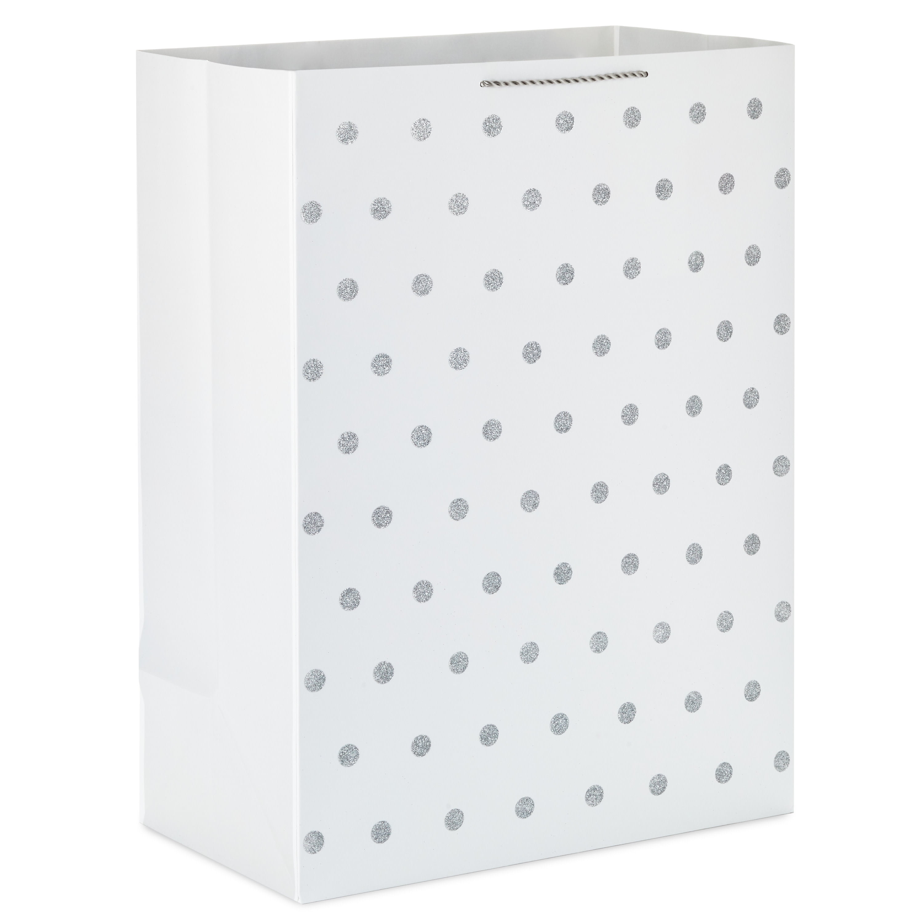 Hallmark Jumbo Gift Bag (White with Silver Glitter Dots) - Walmart.com
