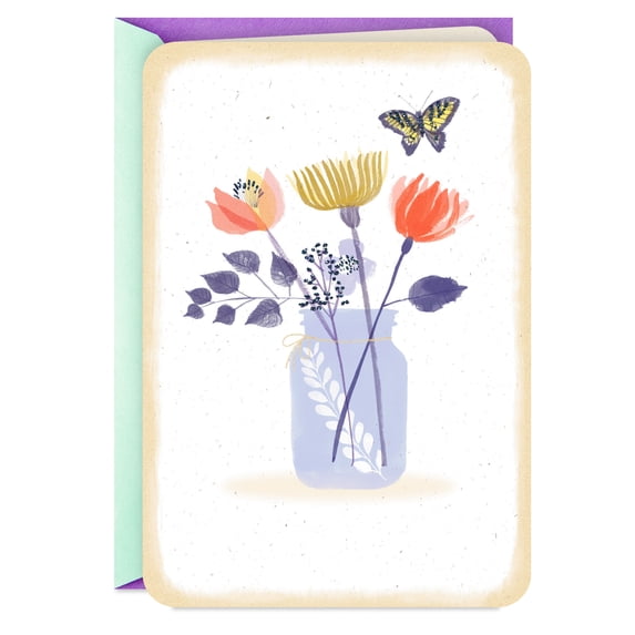 Hallmark Just Because Blank Card (Butterfly and Flower Jar) - Walmart.com