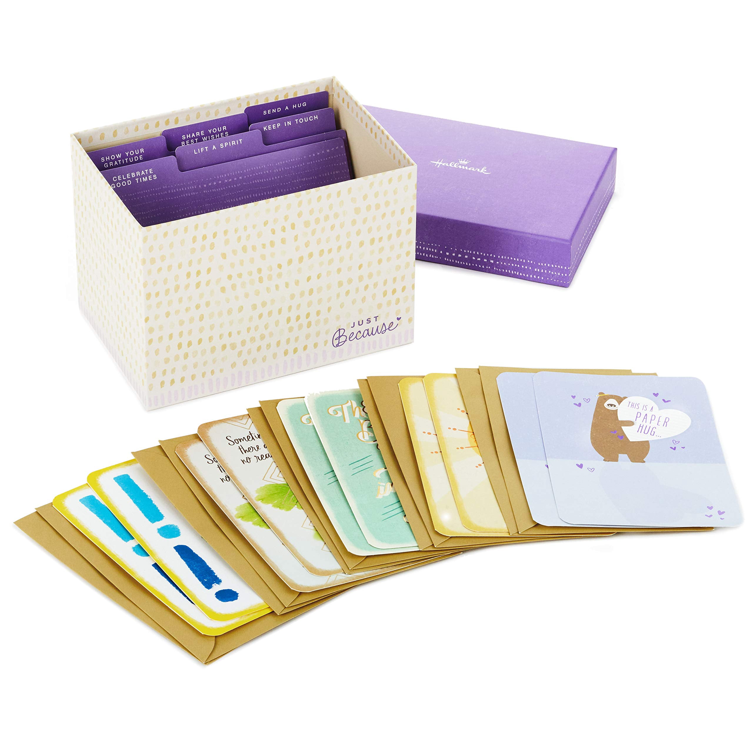 Hallmark Just Because Cards Assortment with Card Organizer Box (Pack of ...