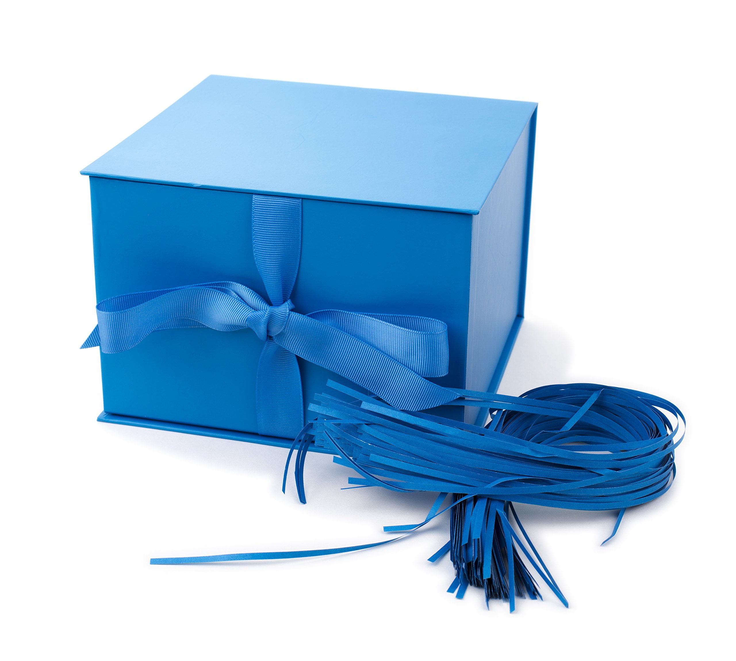 Hallmark Medium Gift AJH3 Box with Lid and Shredded Paper Fill (Blue 7 ...
