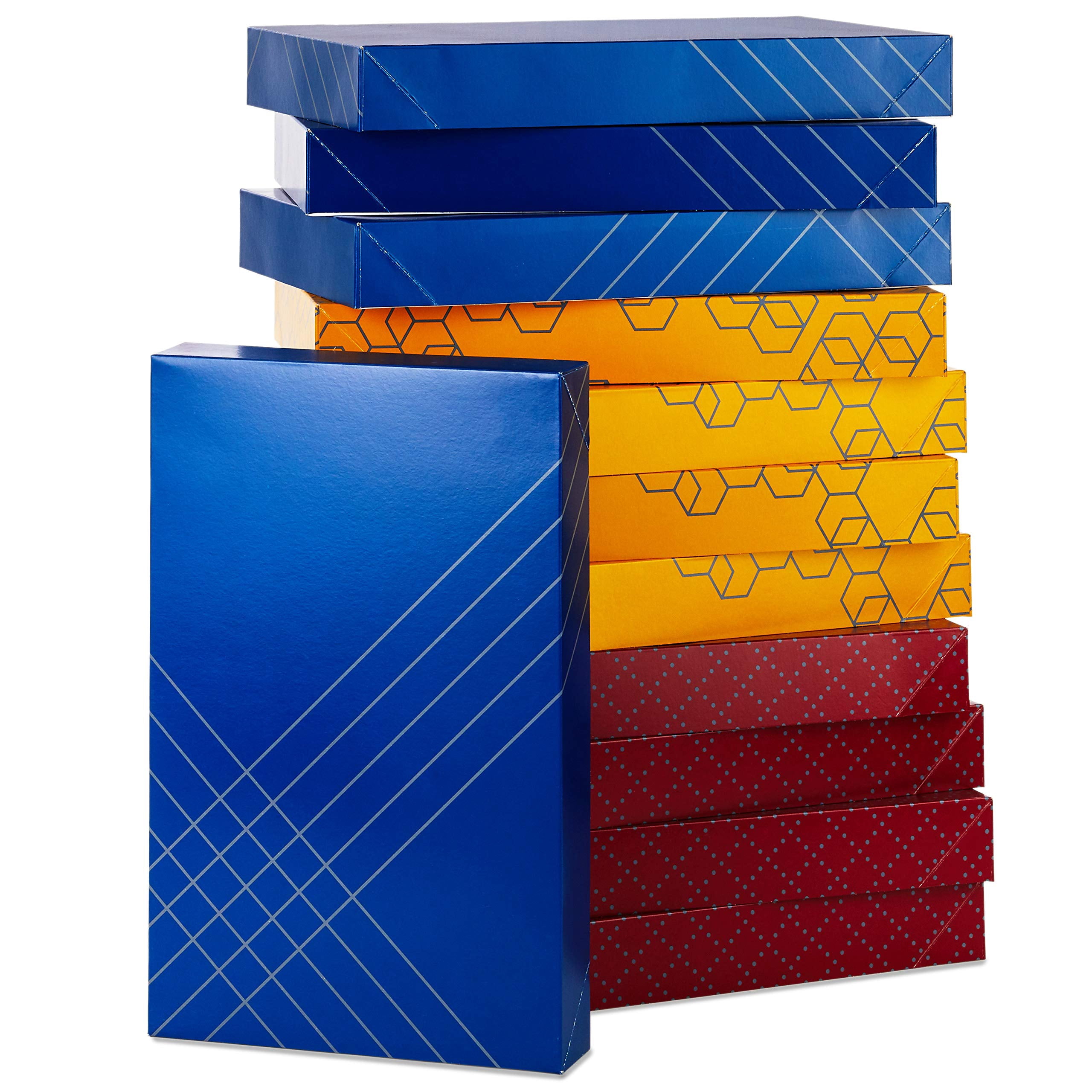 Hallmark Medium Gift Boxes with Lids (12 Shirt Boxes, 4 Each: Red ...