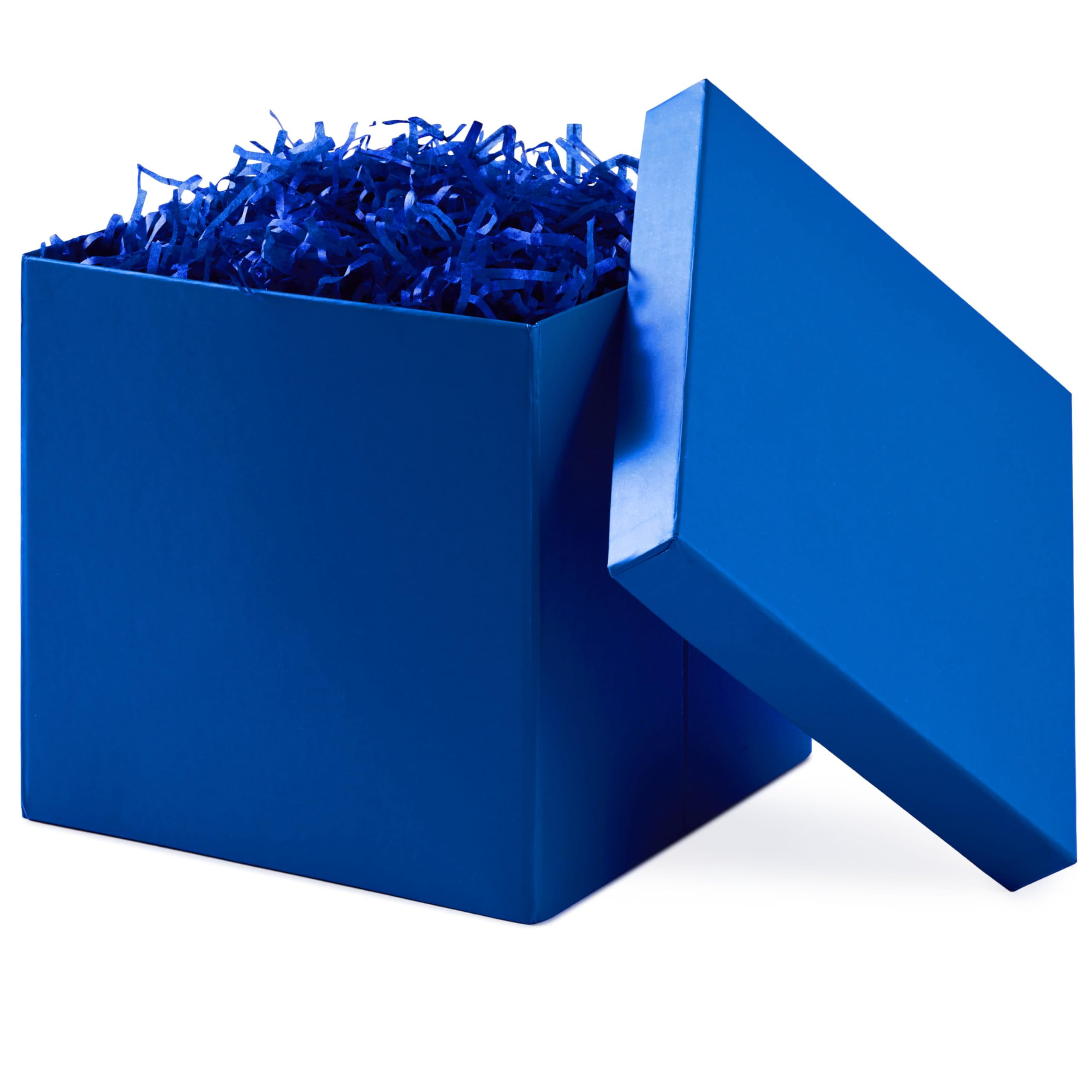 Hallmark Medium GiftITSC Box with Lid and Shredded Paper Fill (Royal ...