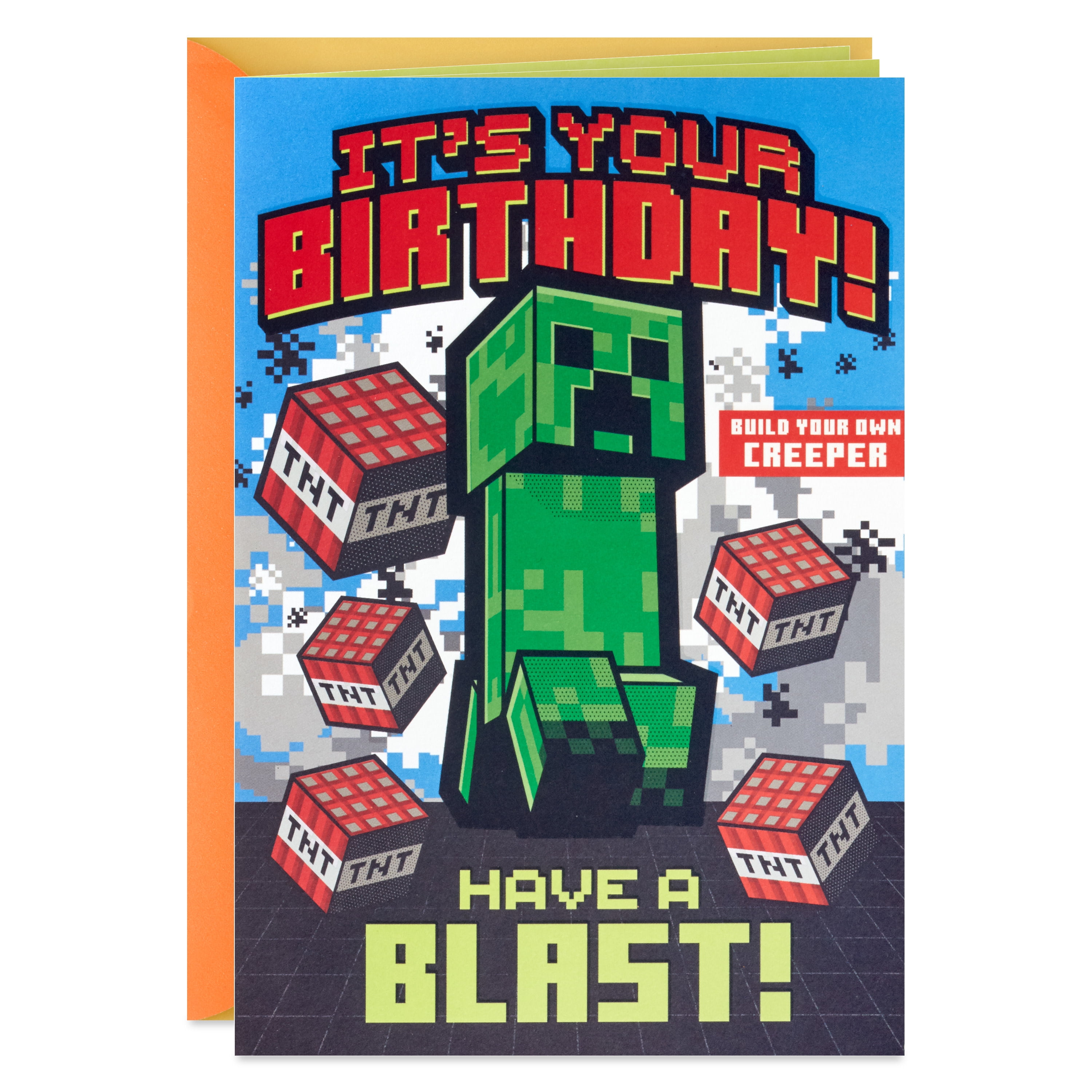 Hallmark Minecraft Birthday Card for Kids (Build Your Own Creeper ...