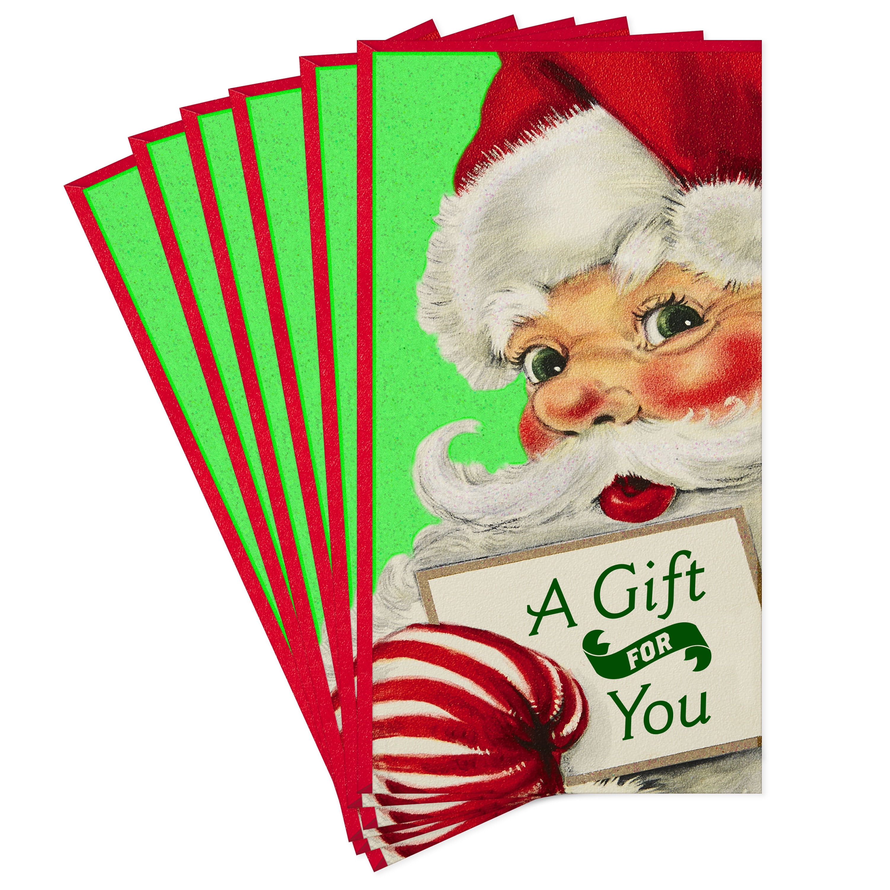 Hallmark Money Holder Christmas Cards, Vintage Jolly Santa (Pack of 6 ...