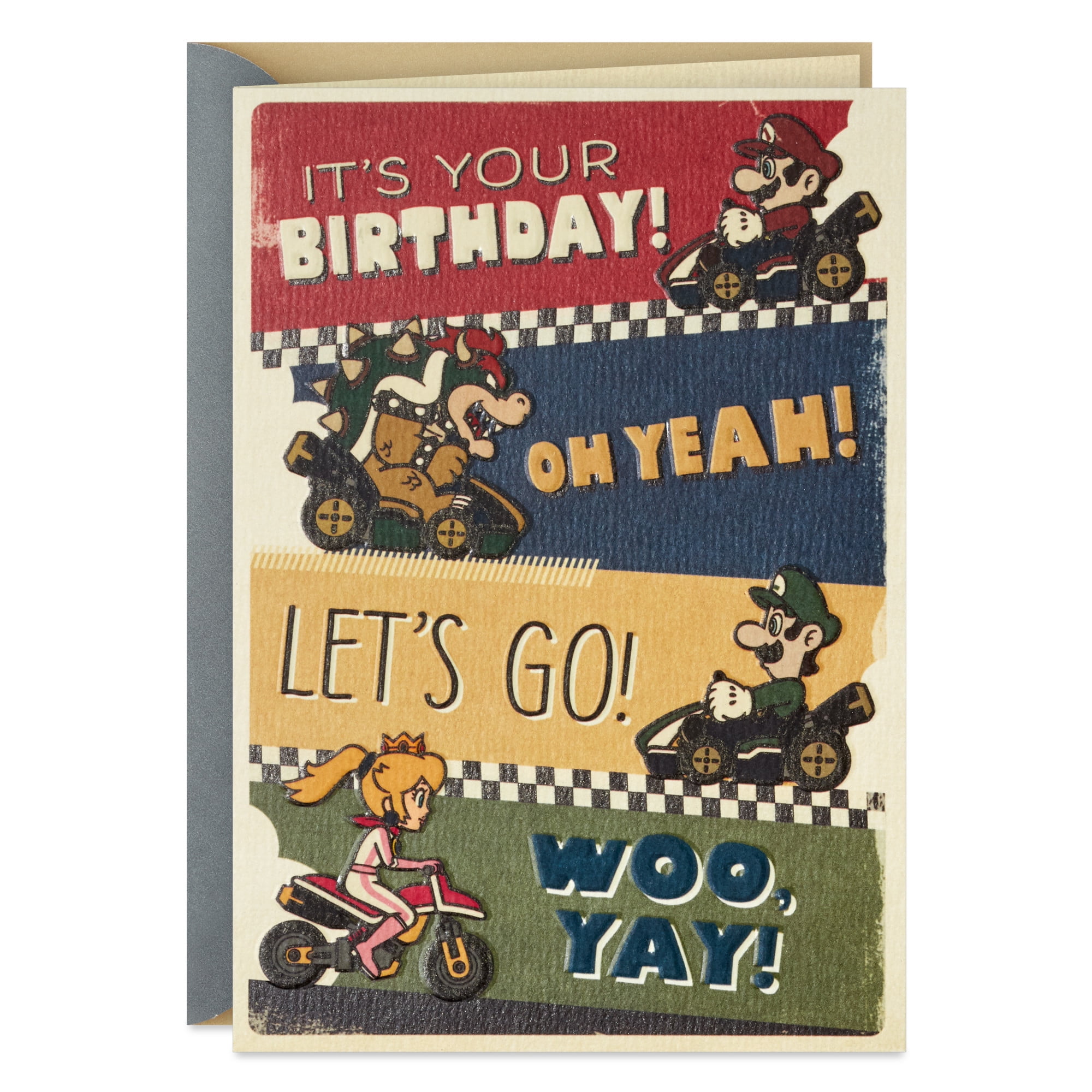 Hallmark Nintendo Mario Kart Birthday Greeting Card (Enjoy Riding into ...